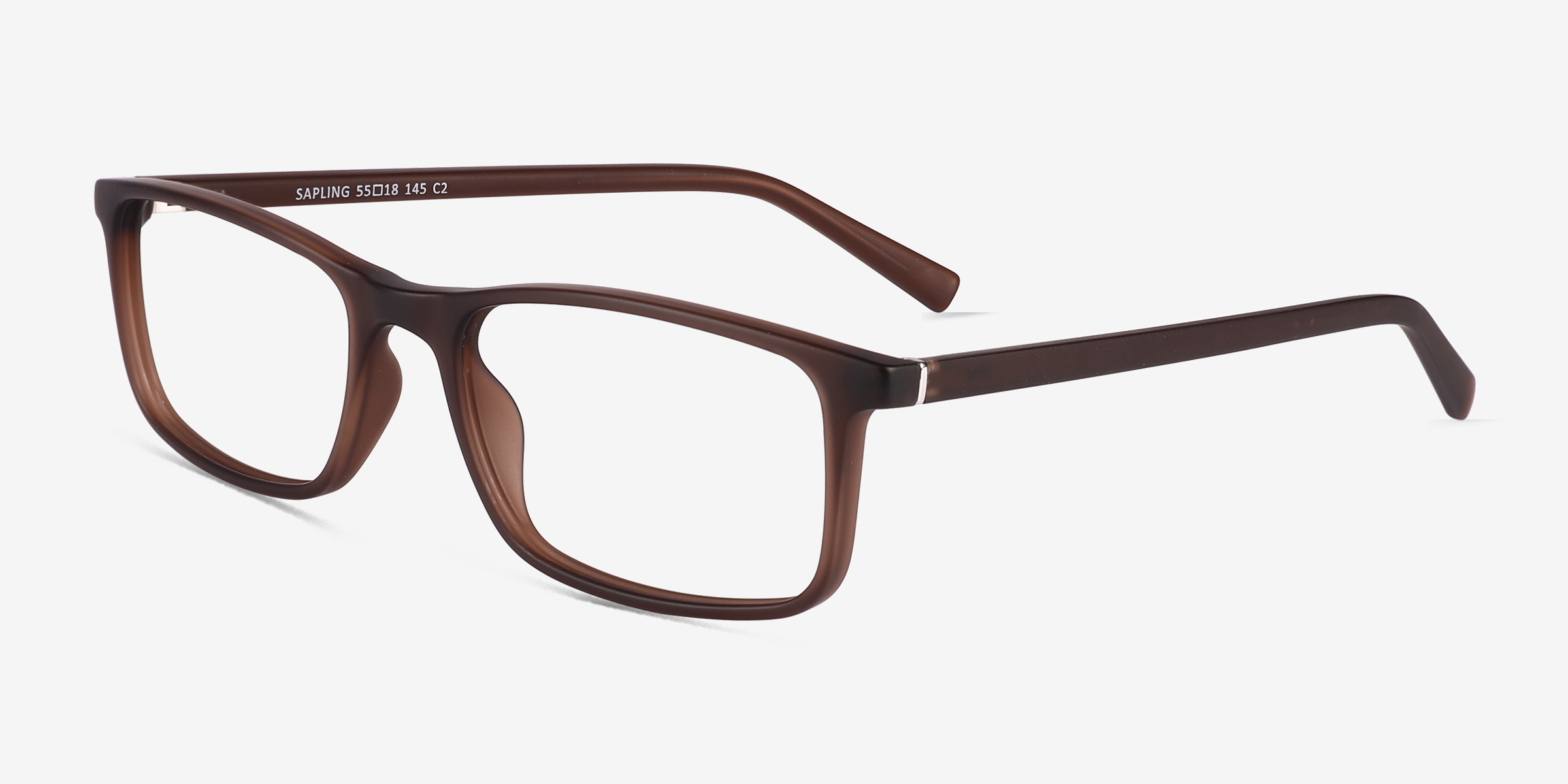 Sapling Rectangle Matte Brown Glasses for Men | Eyebuydirect