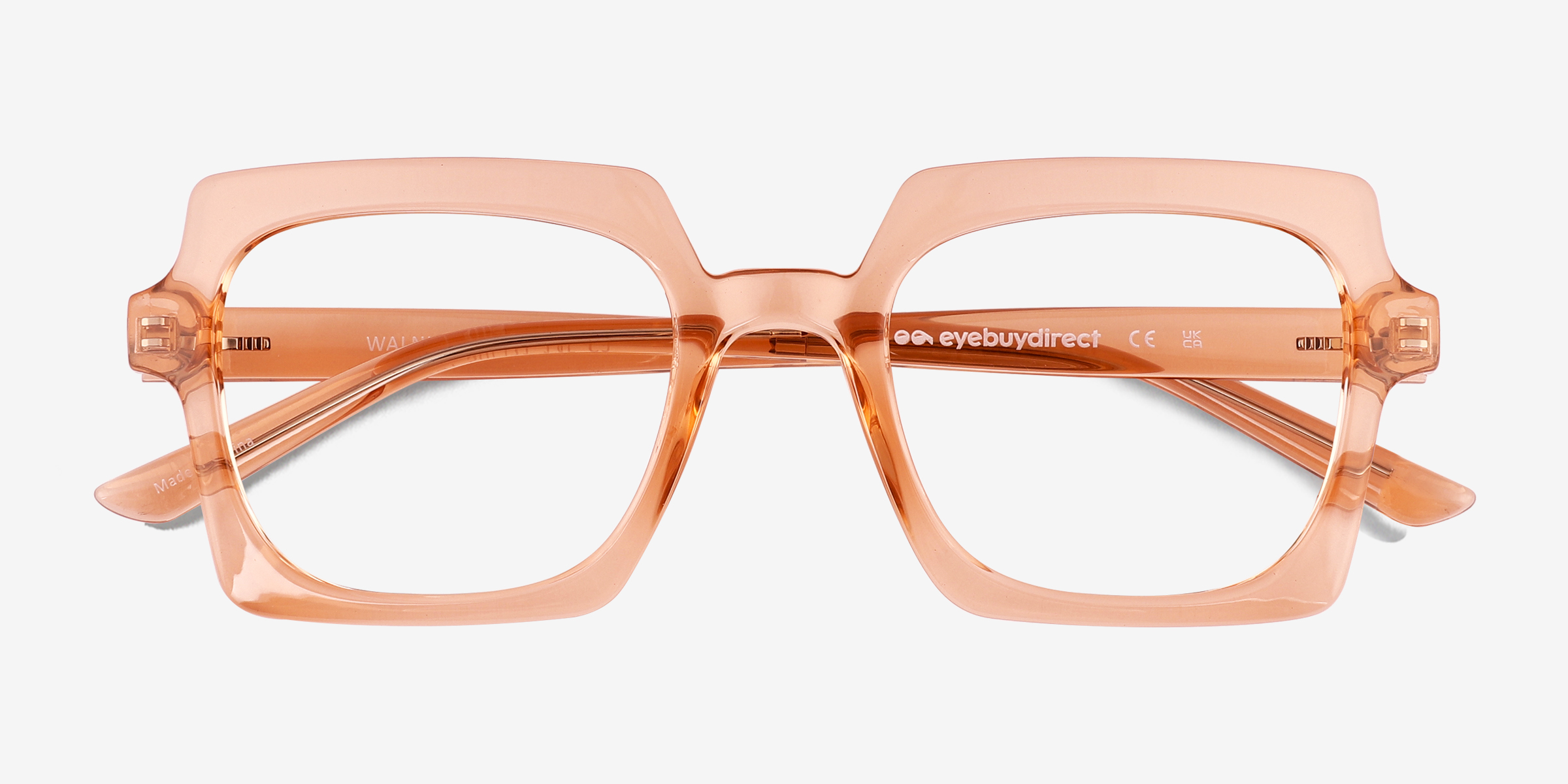 Walnut Square Crystal Orange Full Rim Eyeglasses | Eyebuydirect