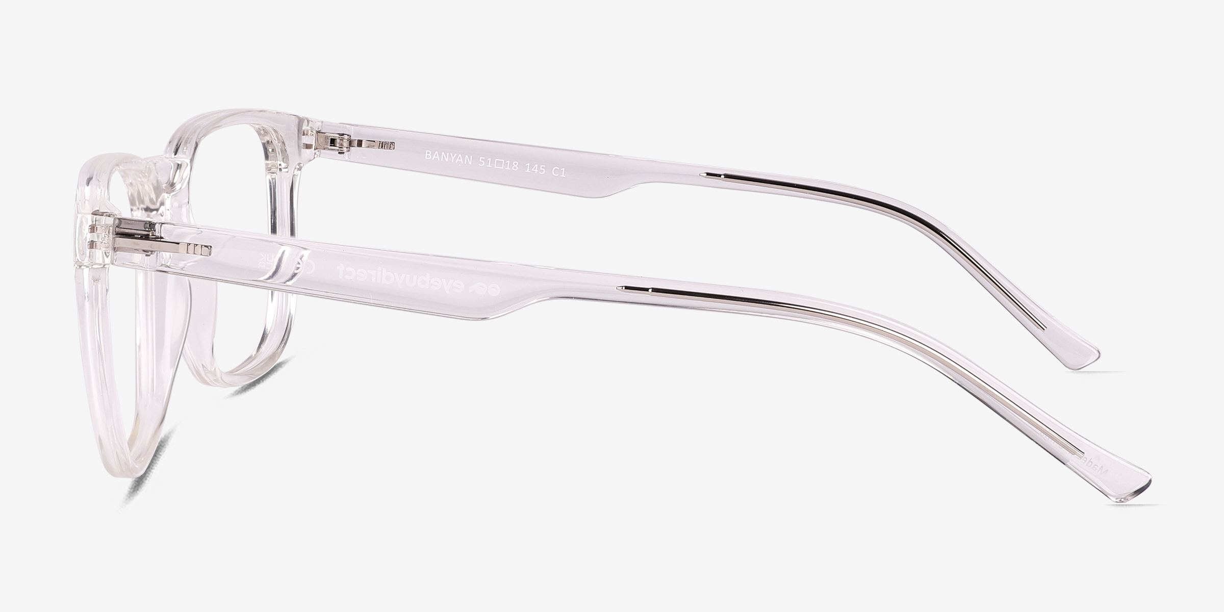 Banyan Square Shiny Clear Full Rim Eyeglasses Eyebuydirect Canada