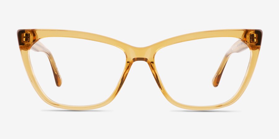 Rue Cat Eye Crystal Yellow Glasses for Women | Eyebuydirect