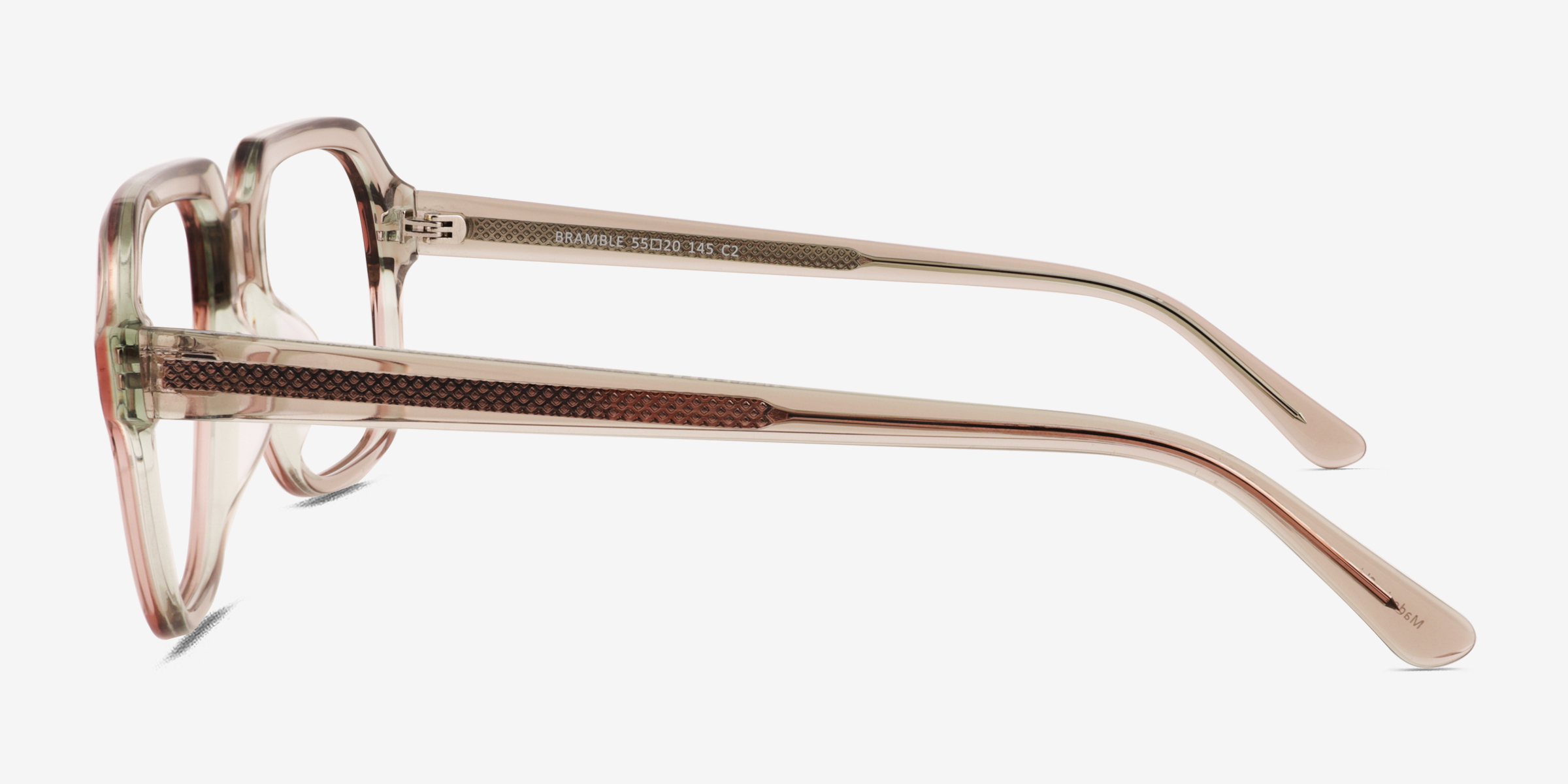 Bramble Square Translucent Gray Glasses for Men | Eyebuydirect