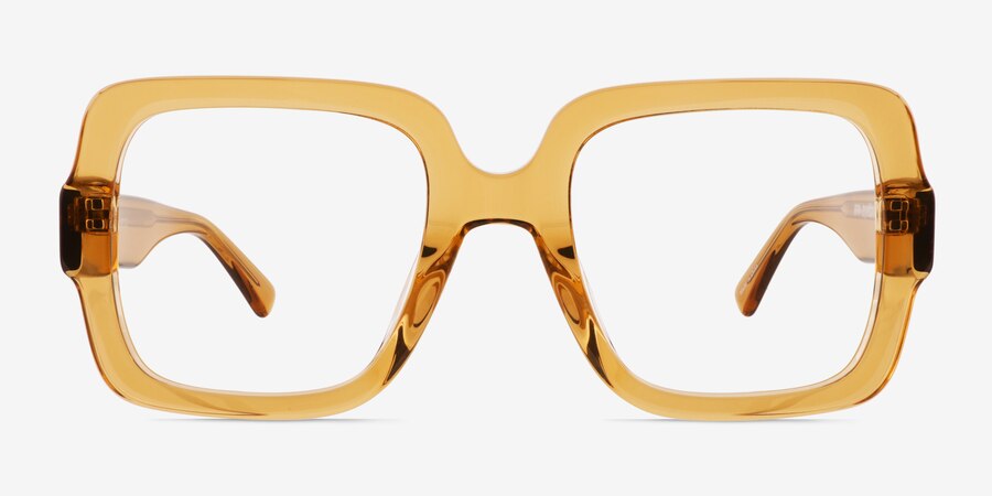 Koru Square Crystal Brown Full Rim Eyeglasses | Eyebuydirect