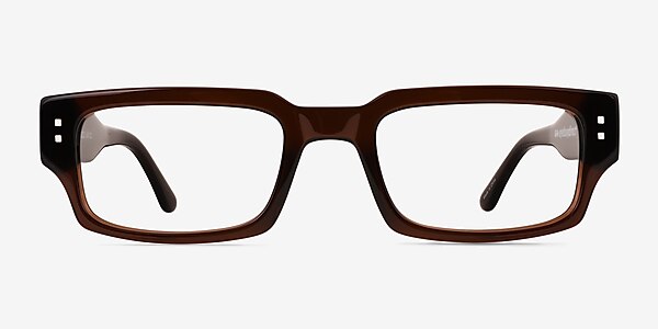 Bryn Rectangle Crystal Brown Full Rim Eyeglasses Eyebuydirect