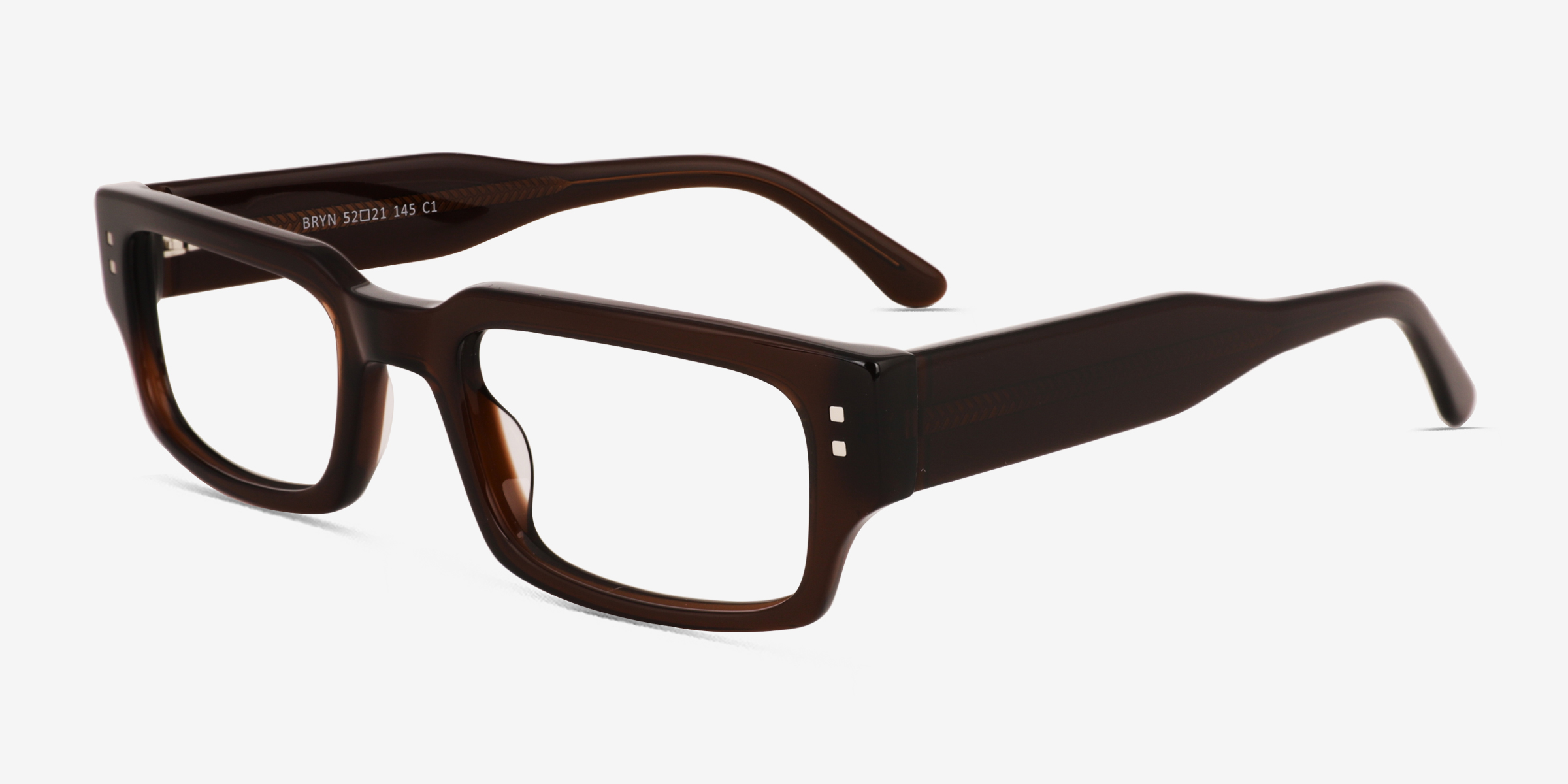 Bryn Rectangle Crystal Brown Full Rim Eyeglasses | Eyebuydirect
