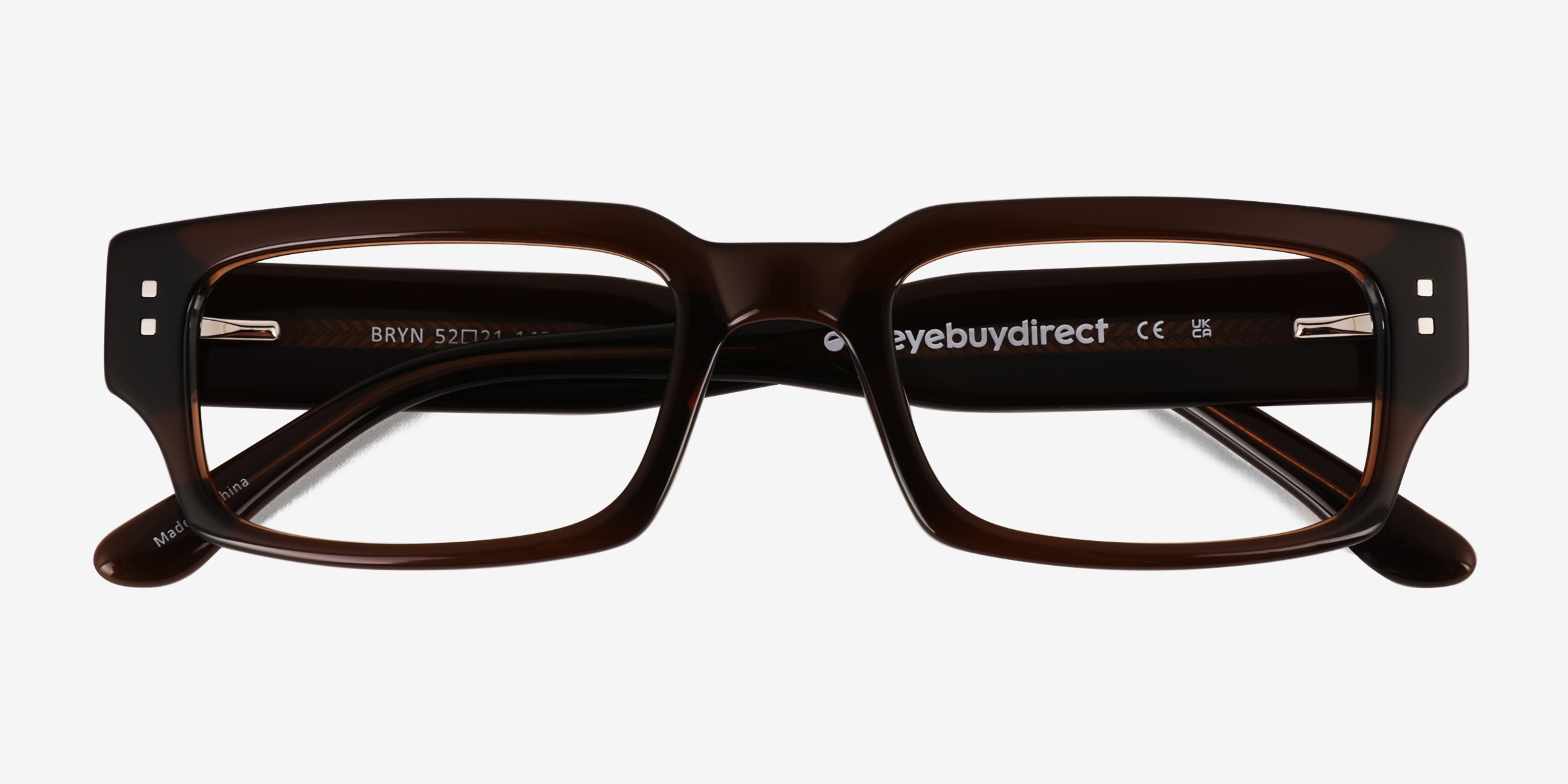 Bryn Rectangle Crystal Brown Full Rim Eyeglasses Eyebuydirect