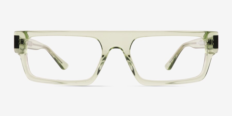 Mox Rectangle Crystal Olive Green Full Rim Eyeglasses | Eyebuydirect