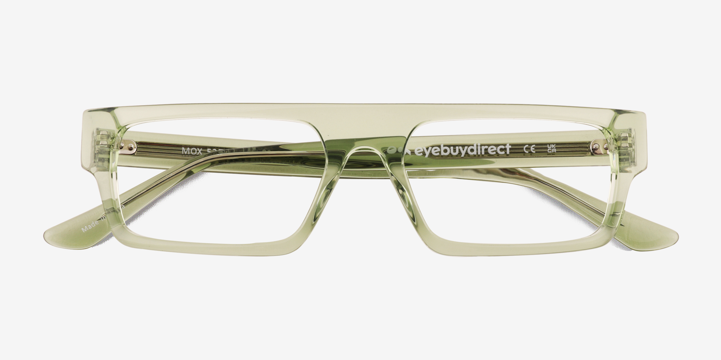Mox Rectangle Crystal Olive Green Full Rim Eyeglasses | Eyebuydirect