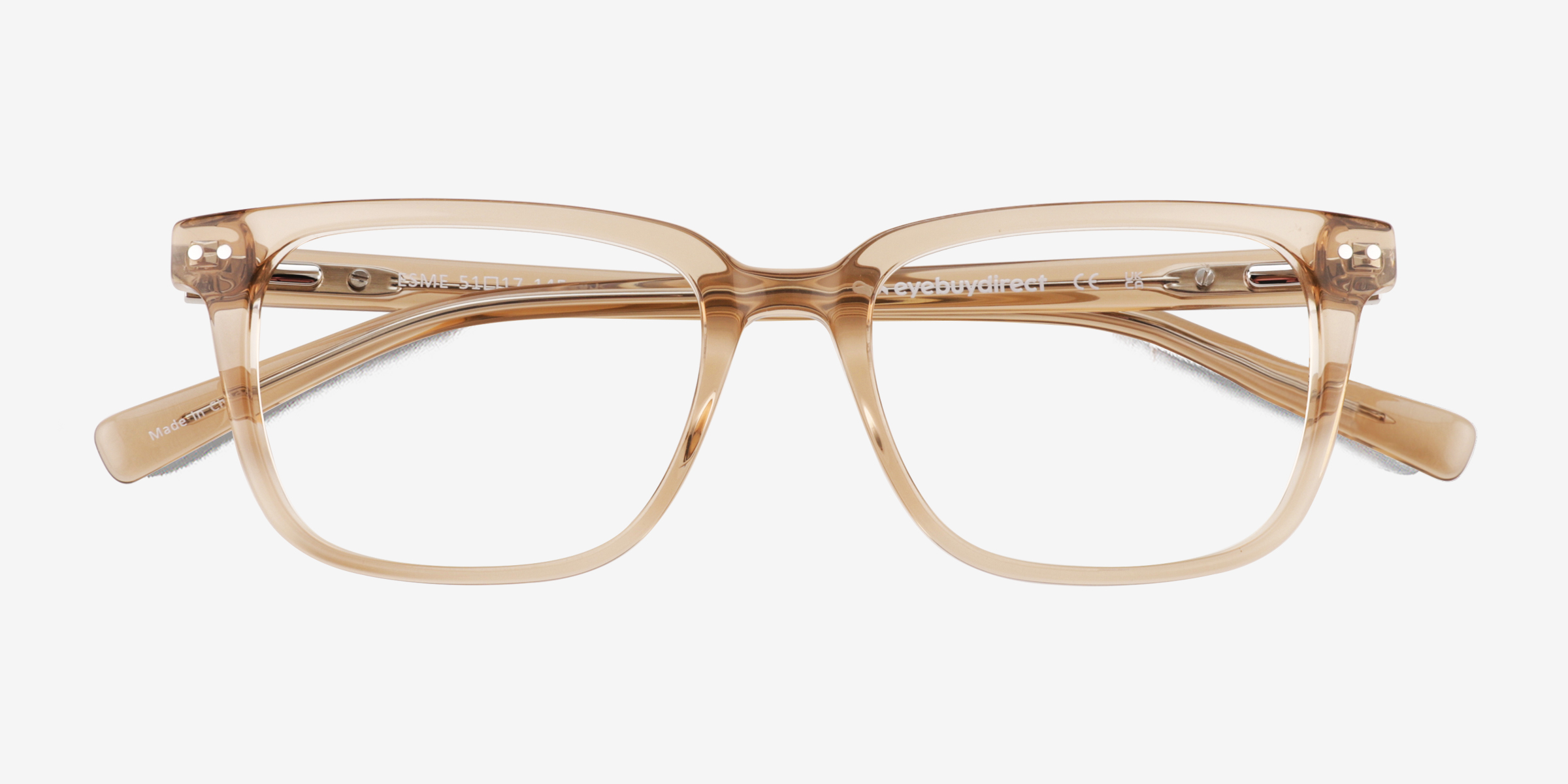 Esme Rectangle Crystal Brown Full Rim Eyeglasses | Eyebuydirect