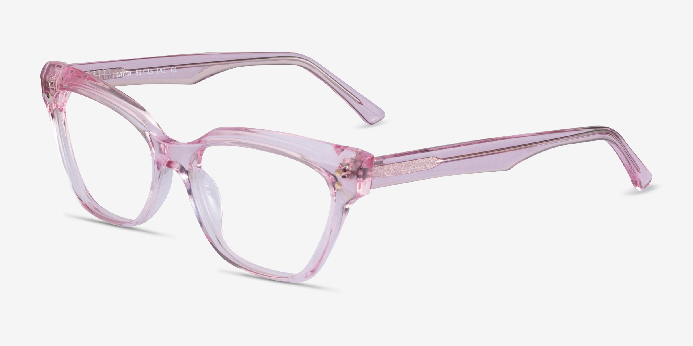 Layla Cat Eye Crystal Light Pink Glasses for Women | Eyebuydirect
