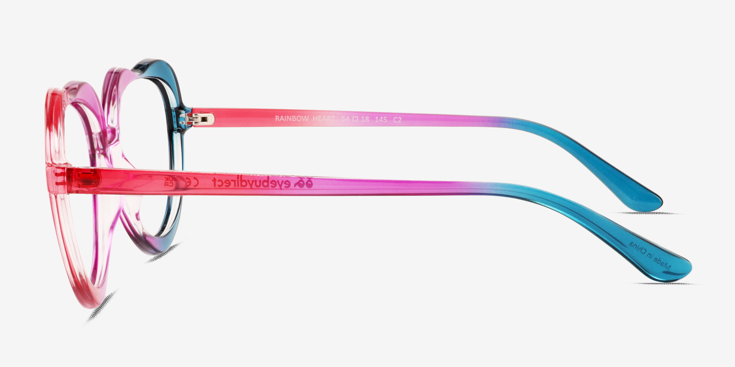 Rainbow Heart Heart Purple Pink Rainbow Full Rim Eyeglasses | Eyebuydirect