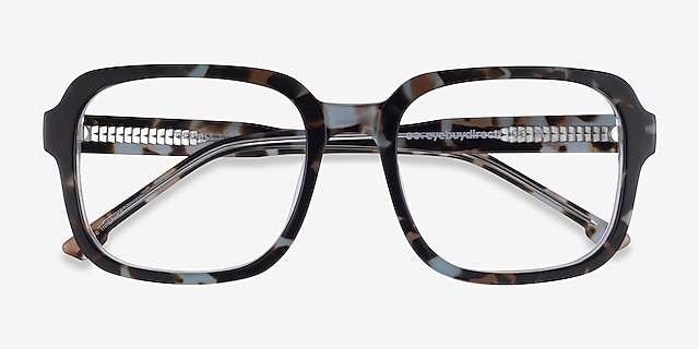 Trouble Square Blue Tortoise Clear Glasses For Men Eyebuydirect Canada