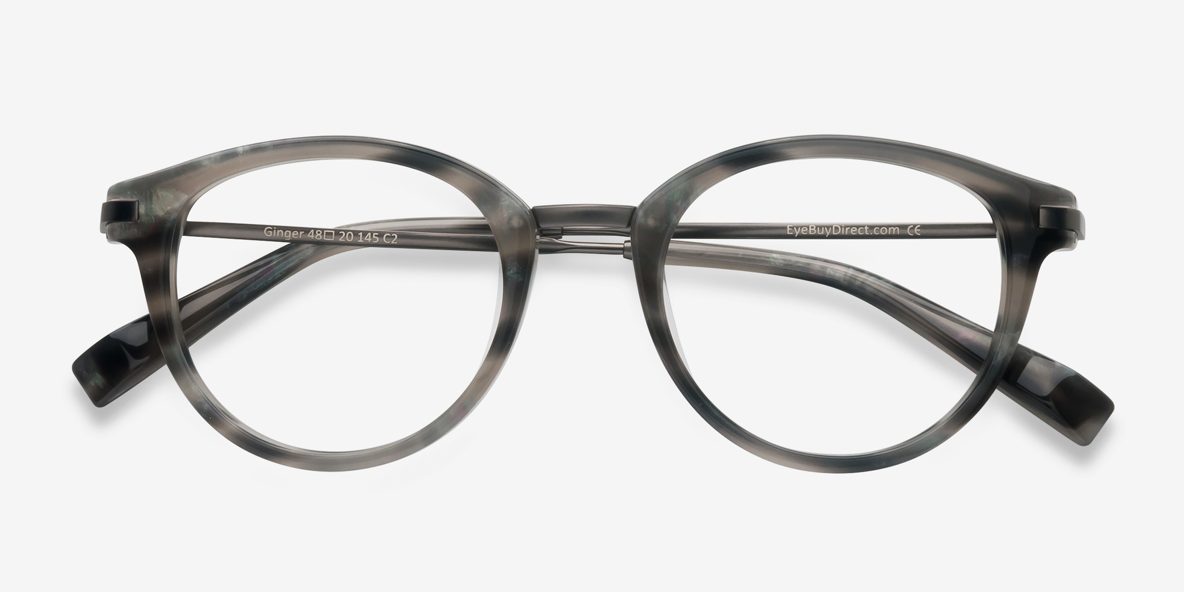 Ginger Round Gray Striped Glasses For Women Eyebuydirect