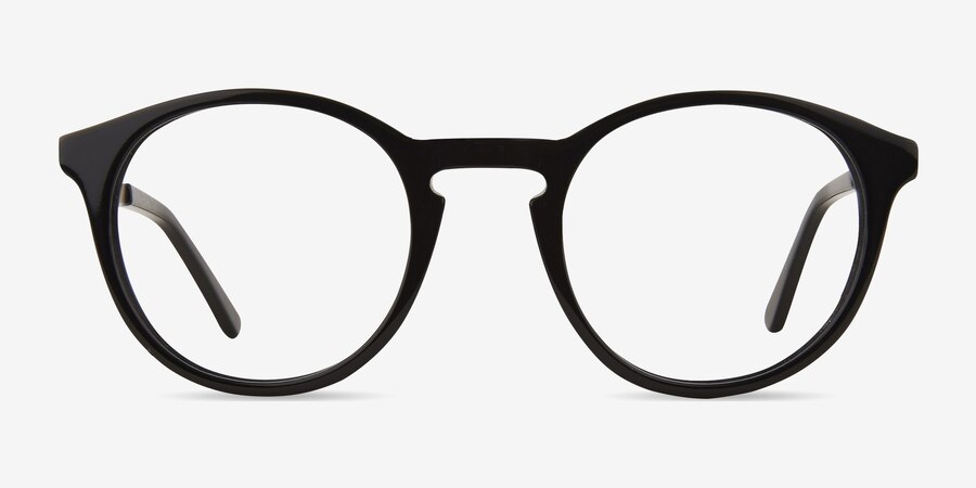 White Moon Round Black Full Rim Eyeglasses | Eyebuydirect