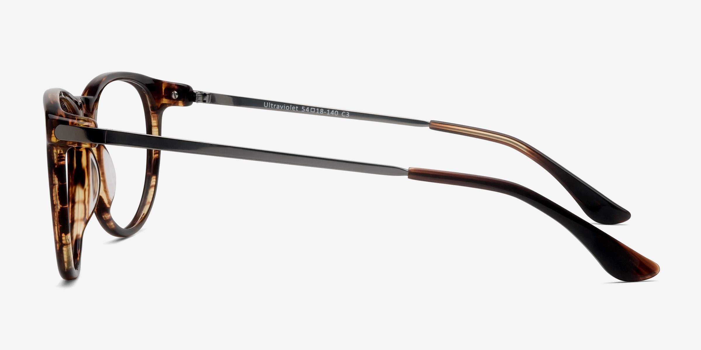 Ultraviolet Round Brown Striped Full Rim Eyeglasses Eyebuydirect