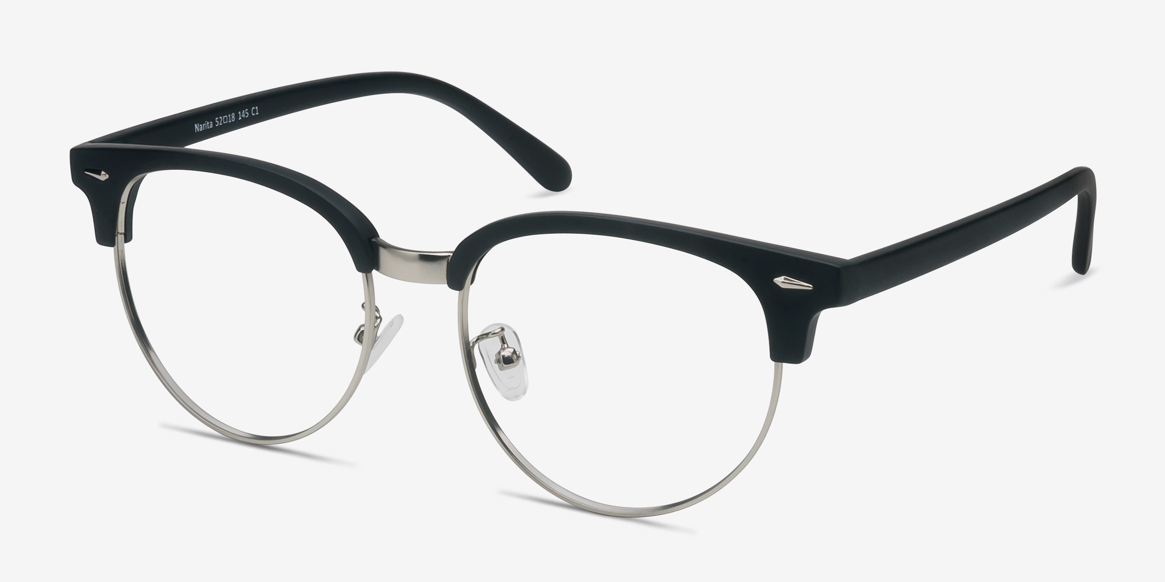 Narita Browline Matte Black Glasses for Women | Eyebuydirect