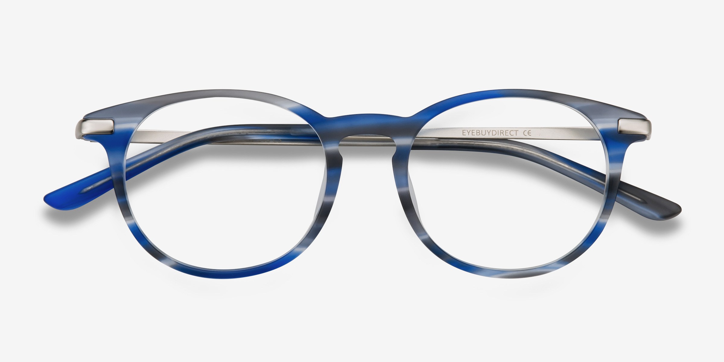 Mood Round Blue Striped Full Rim Eyeglasses | Eyebuydirect