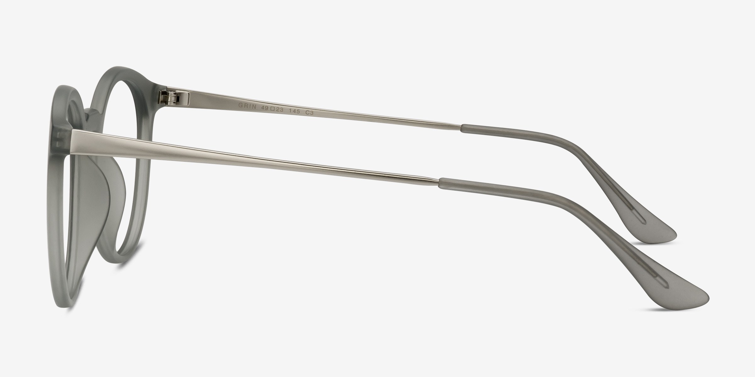 Grin Round Matte Gray Full Rim Eyeglasses | Eyebuydirect