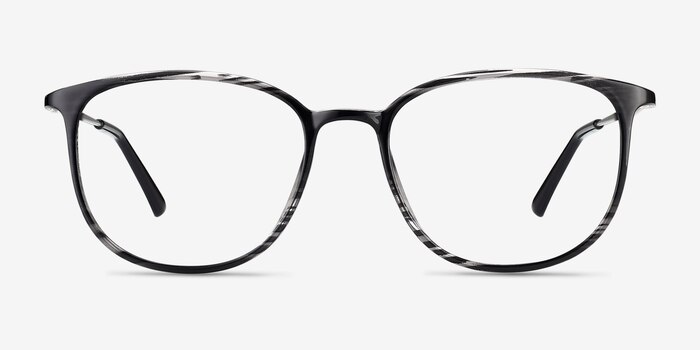 Strike Square Black striped Full Rim Eyeglasses | Eyebuydirect