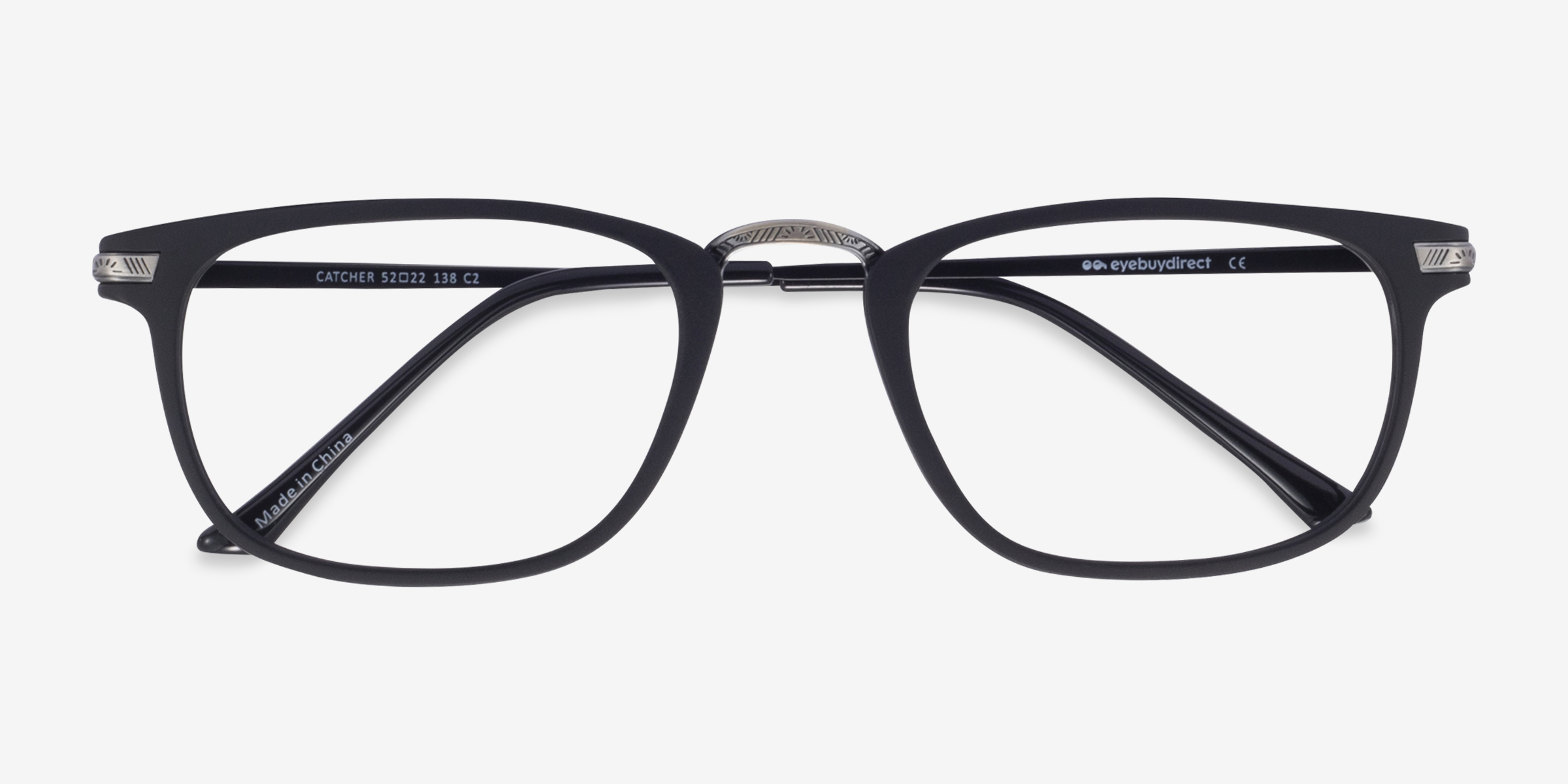 Catcher Rectangle Black Full Rim Eyeglasses | Eyebuydirect