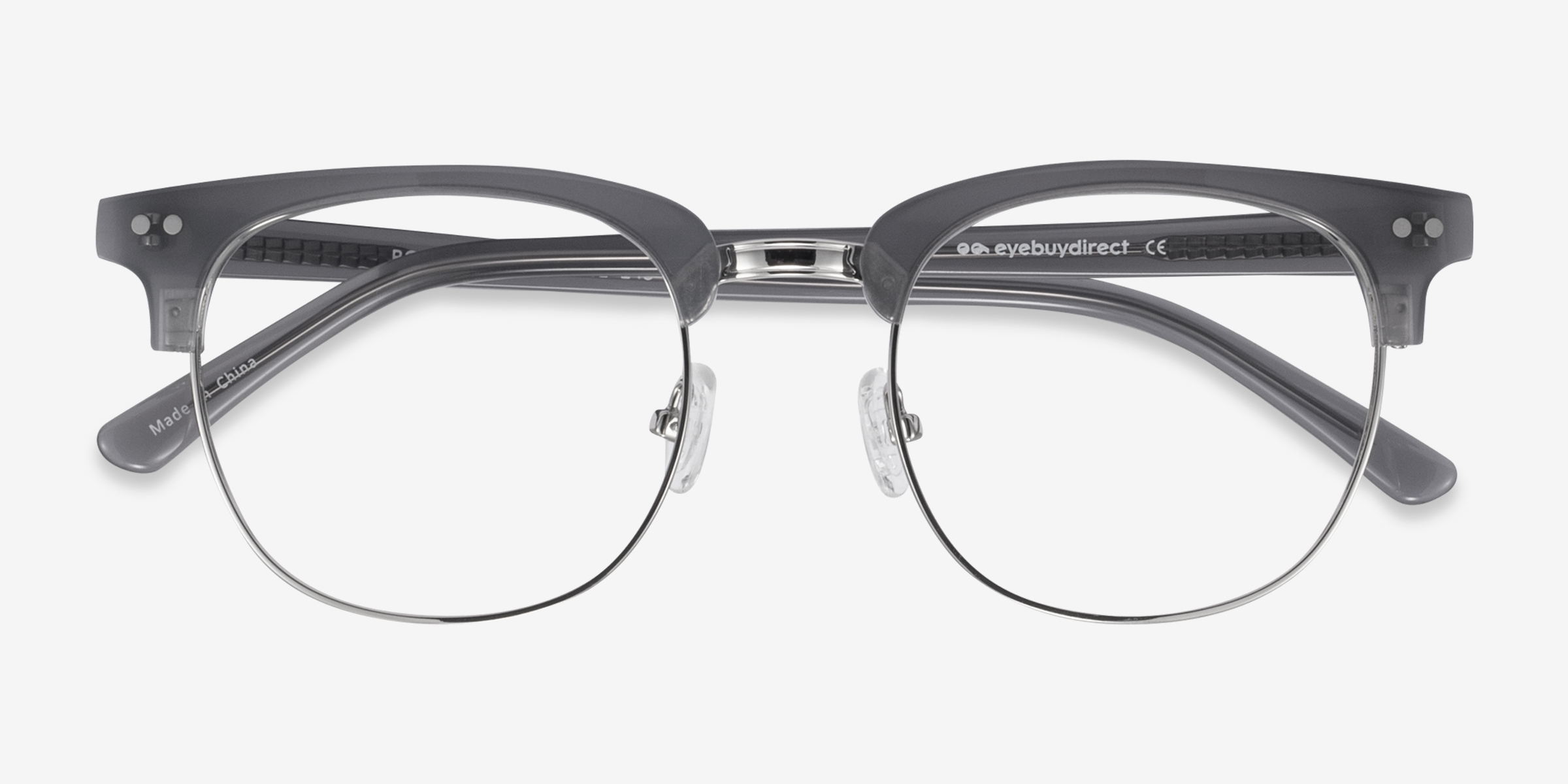 Borderline Browline Gray Full Rim Eyeglasses | Eyebuydirect Canada