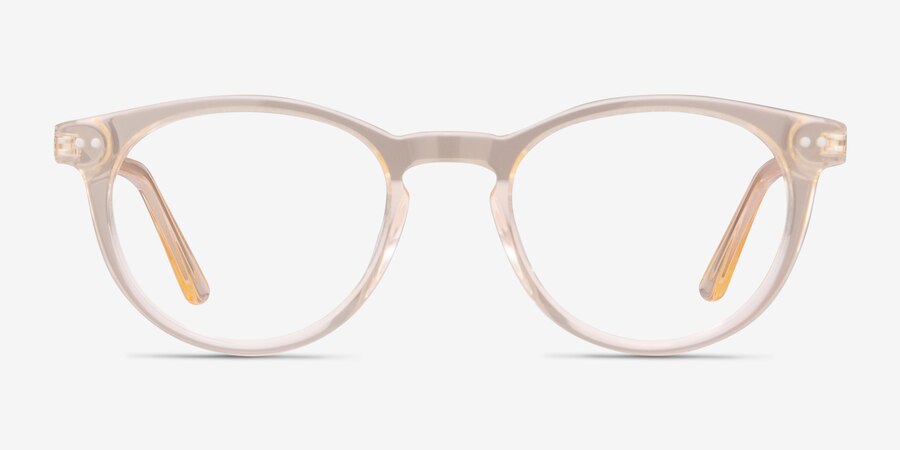 Traveller Round Clear Melon Glasses for Women | Eyebuydirect