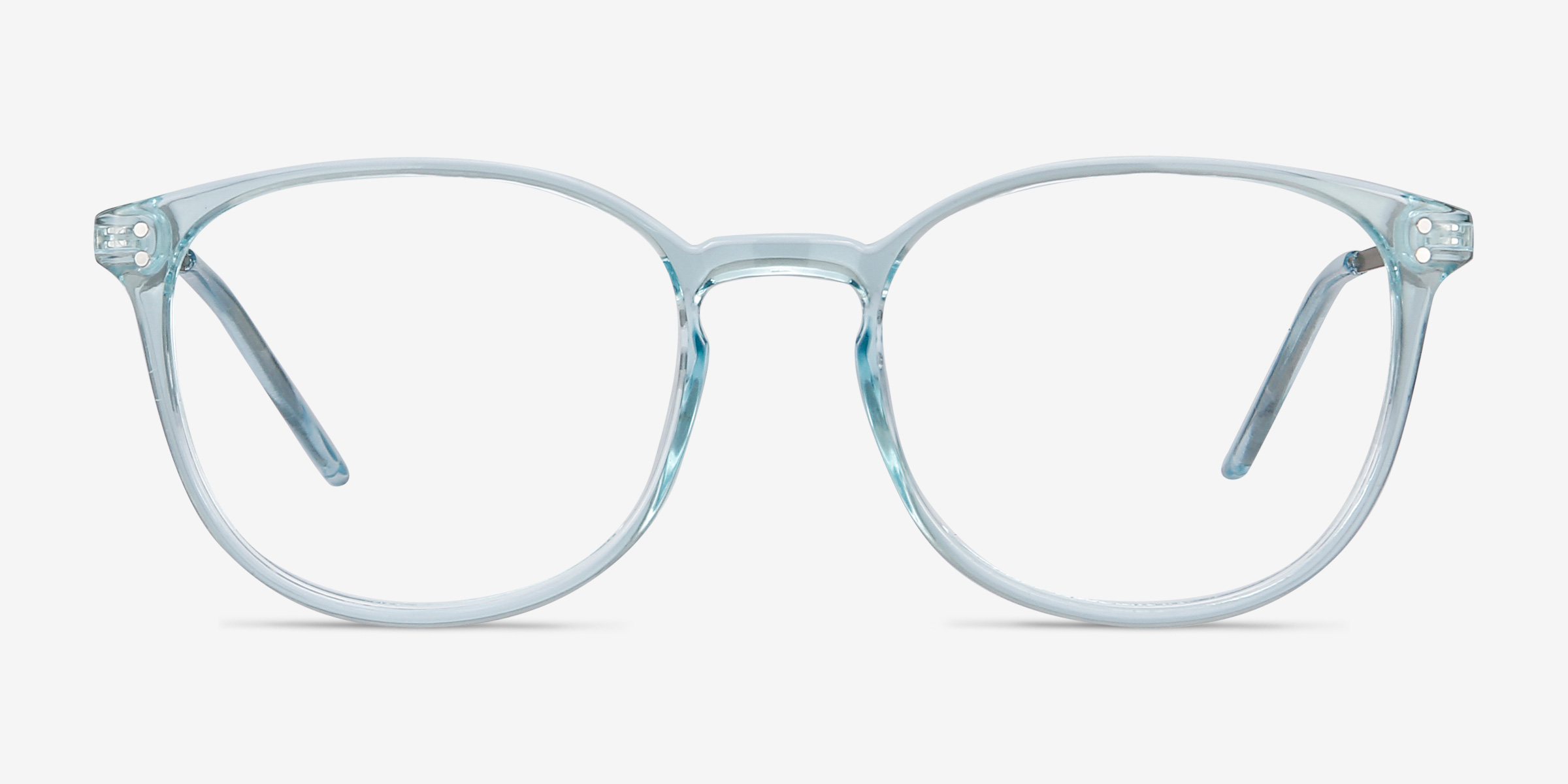 Spoken Round Clear Blue Full Rim Eyeglasses | Eyebuydirect