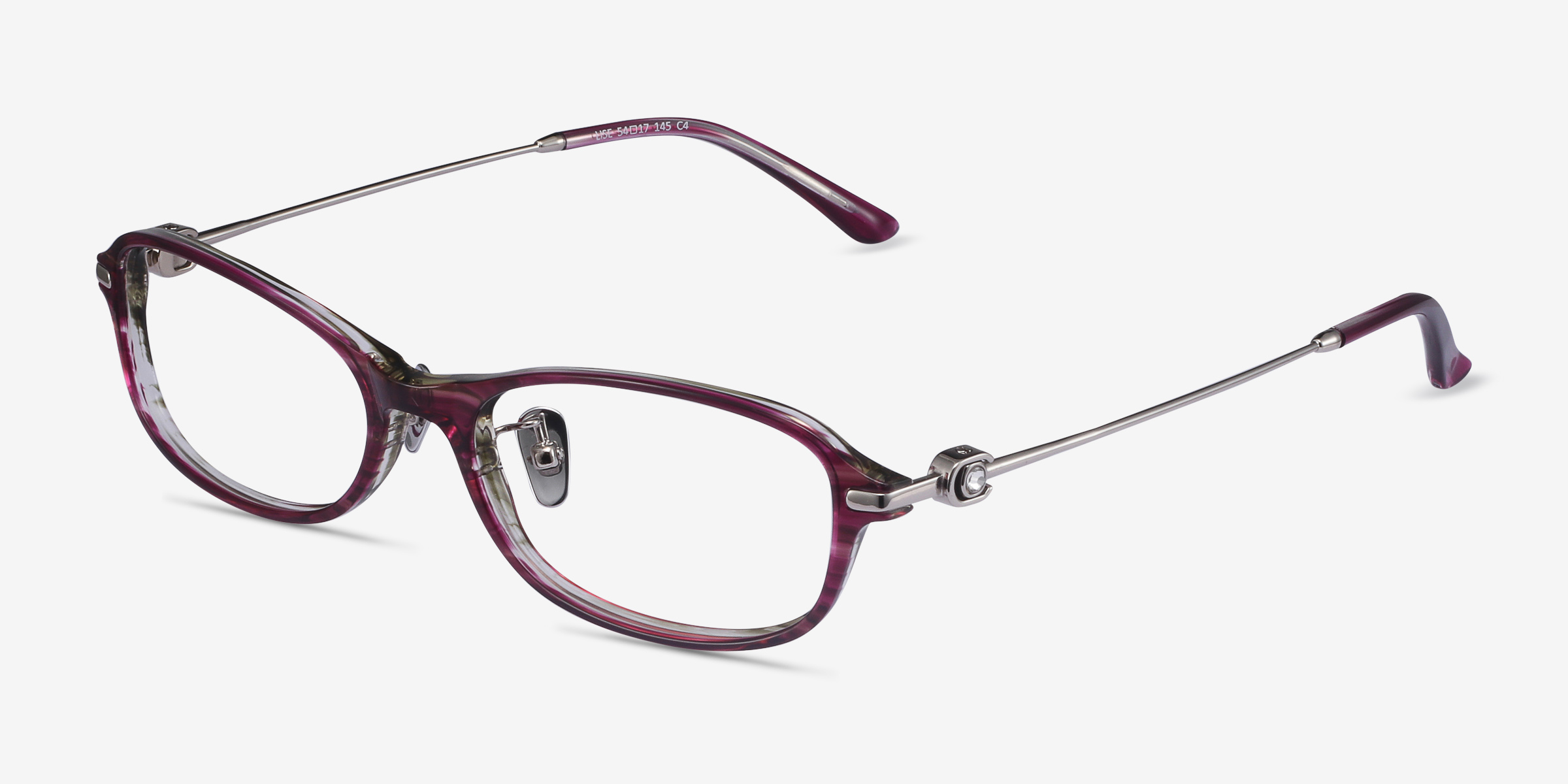 Lise Rectangle Pink Striped Glasses For Women Eyebuydirect