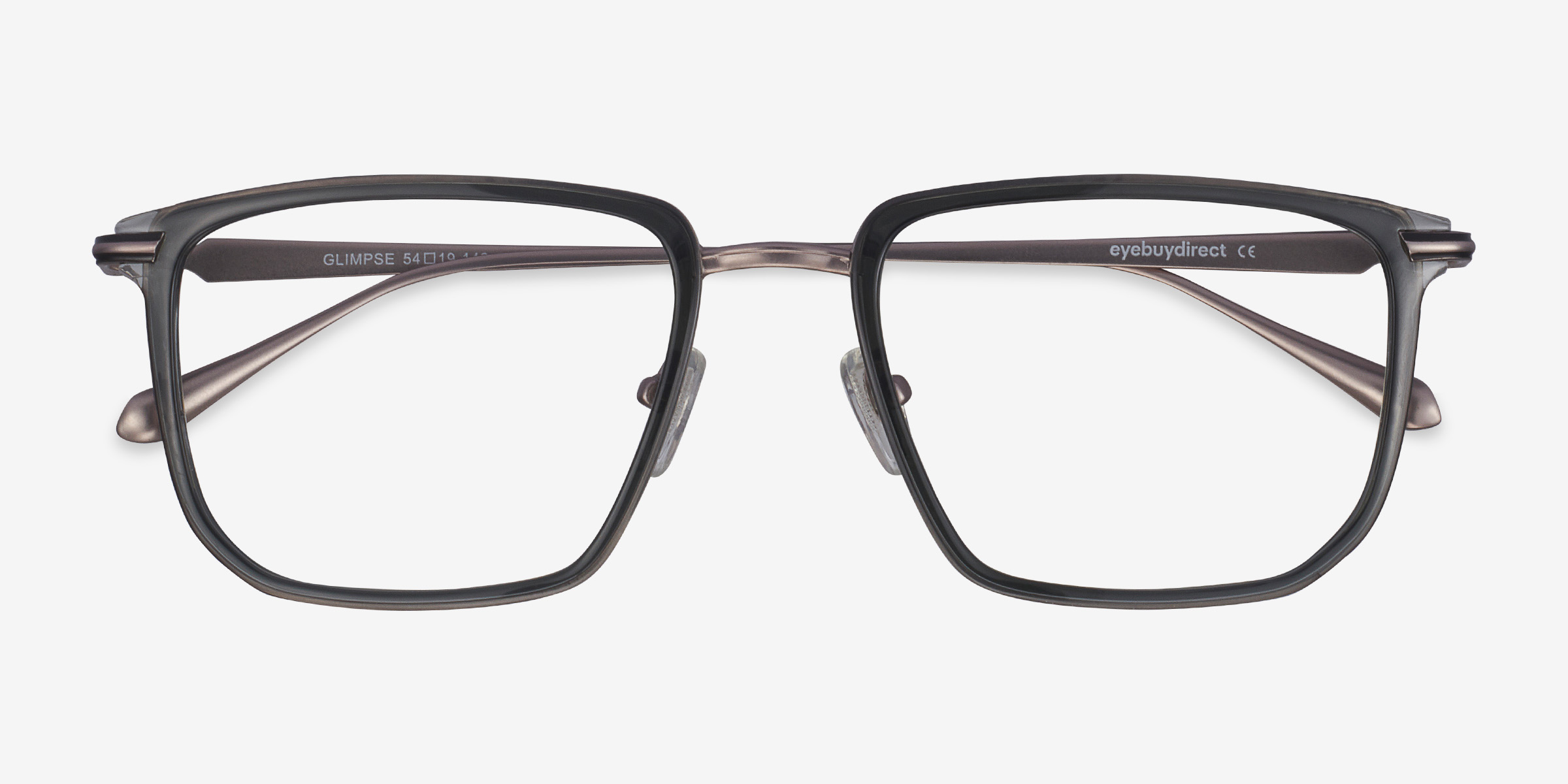 Glimpse Rectangle Gray Glasses for Men | Eyebuydirect