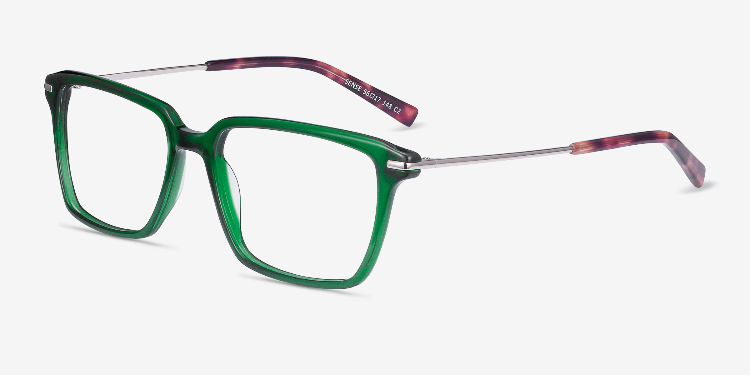 Sense Rectangle Green Glasses for Men | Eyebuydirect