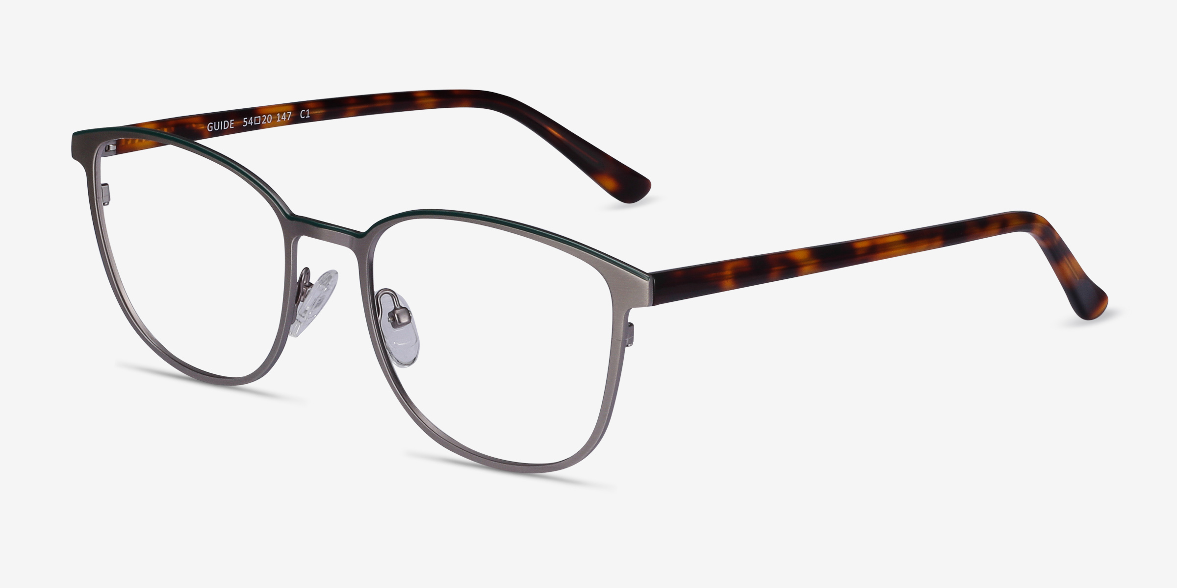 Guide Rectangle Gunmetal And Tortoise Full Rim Eyeglasses Eyebuydirect