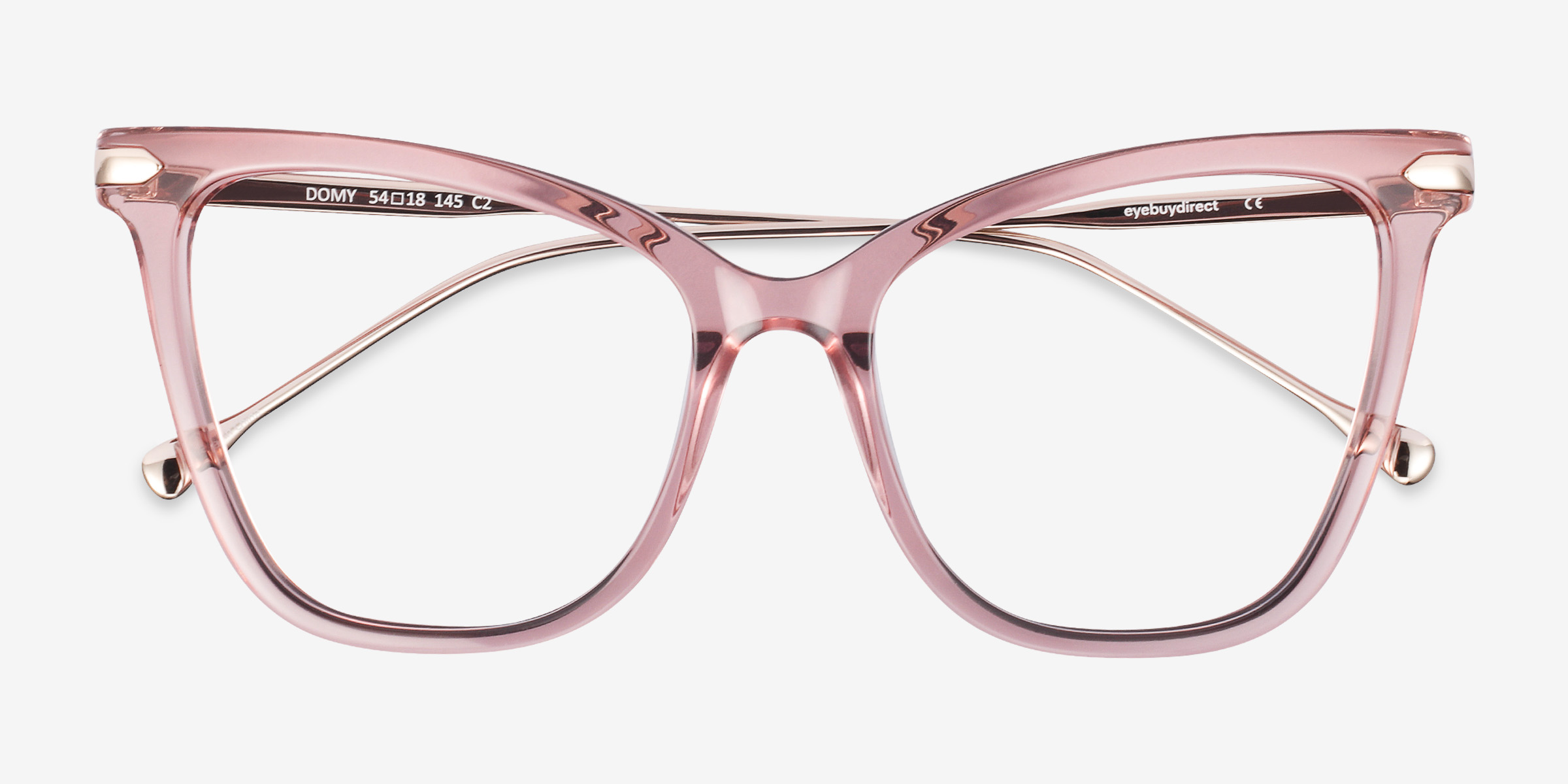 Domy Cat Eye Clear Pink Glasses for Women | Eyebuydirect