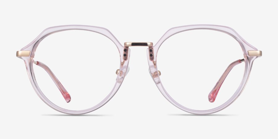 Tamara Geometric Clear Pink Glasses for Women | Eyebuydirect