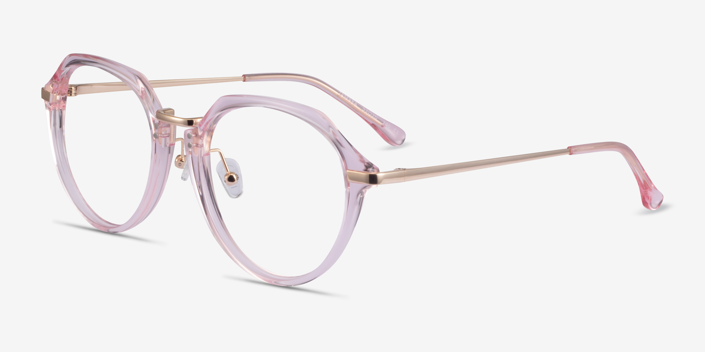 Tamara Geometric Clear Pink Glasses for Women | Eyebuydirect