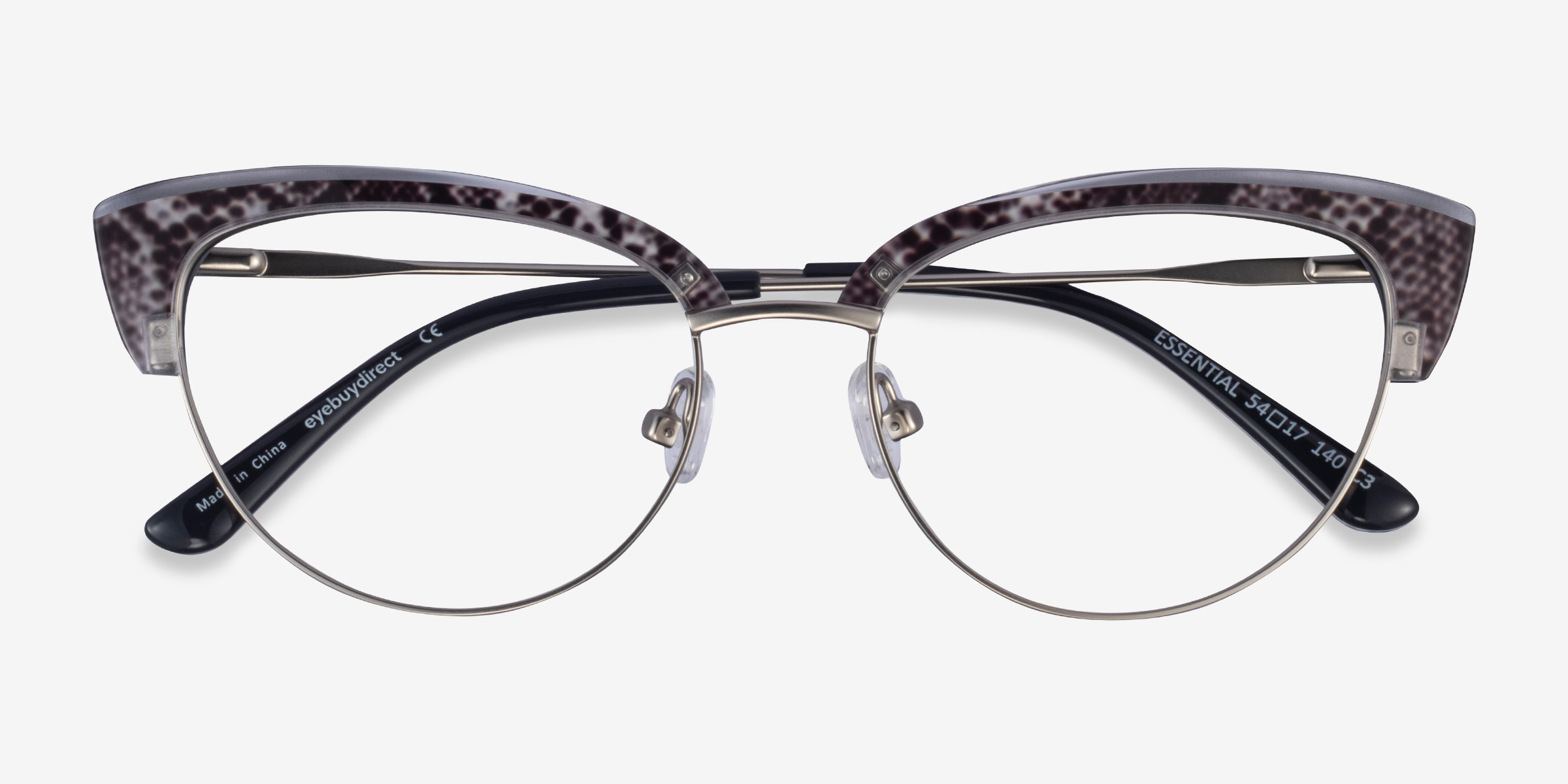 Essential Cat Eye Snake & Silver Glasses for Women | Eyebuydirect
