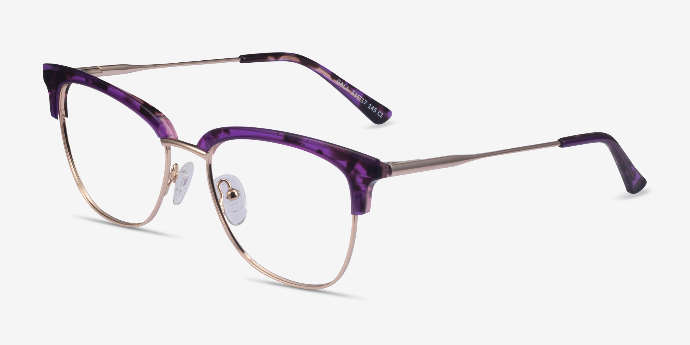 Gala Browline Purple & Gold Glasses for Women | Eyebuydirect