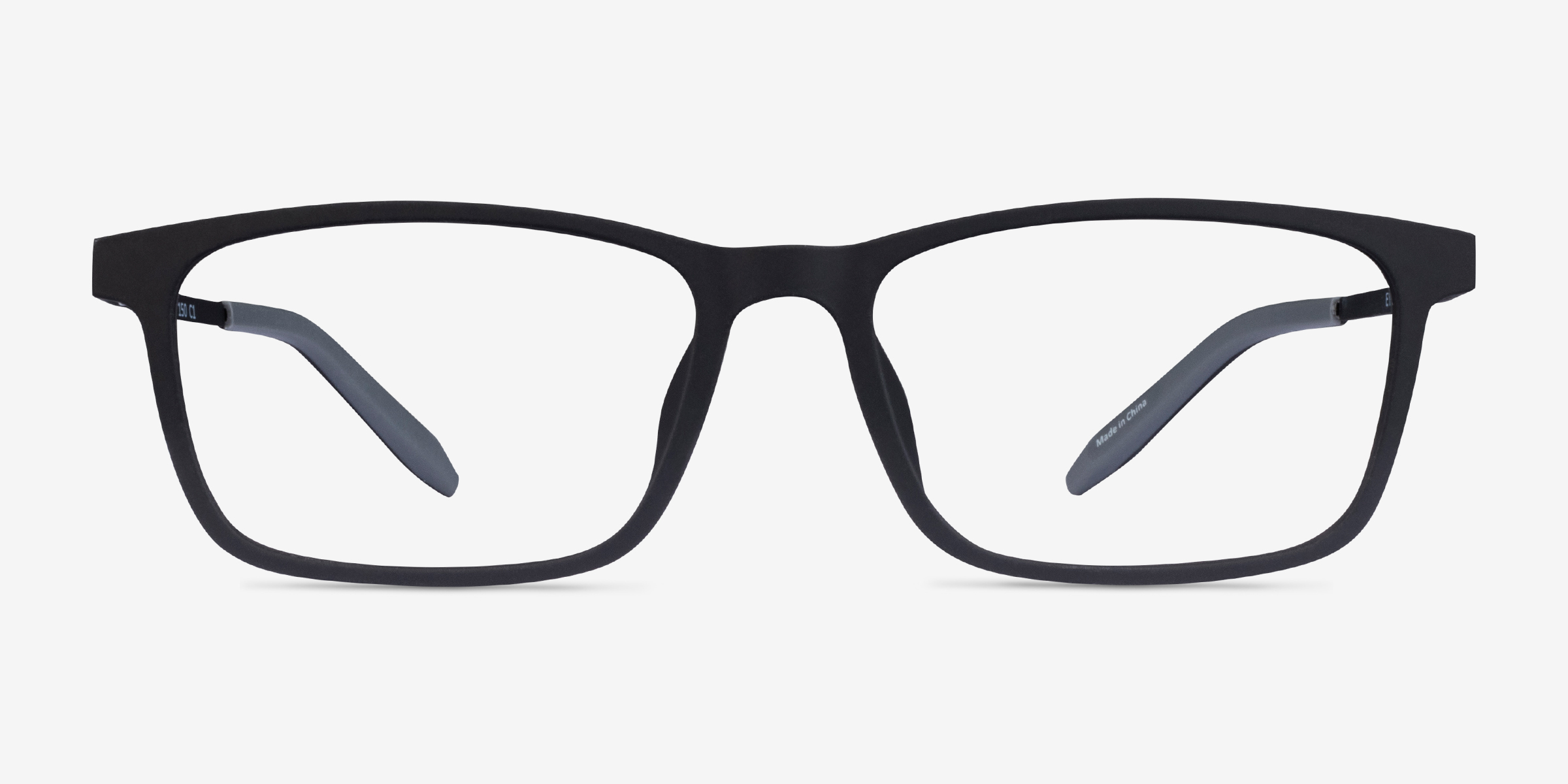 Rebus Rectangle Matte Black Glasses for Men | Eyebuydirect
