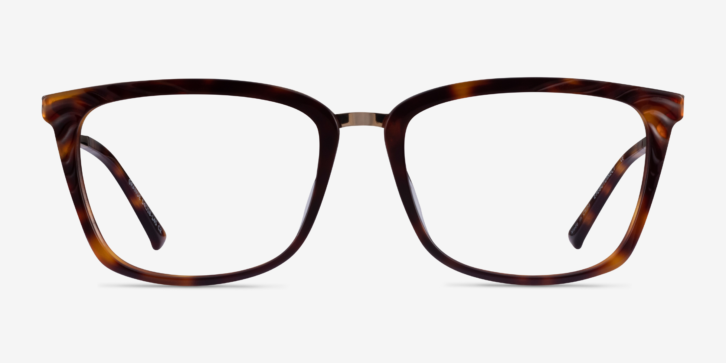 Grande Rectangle Tortoise Gold Full Rim Eyeglasses | Eyebuydirect Canada