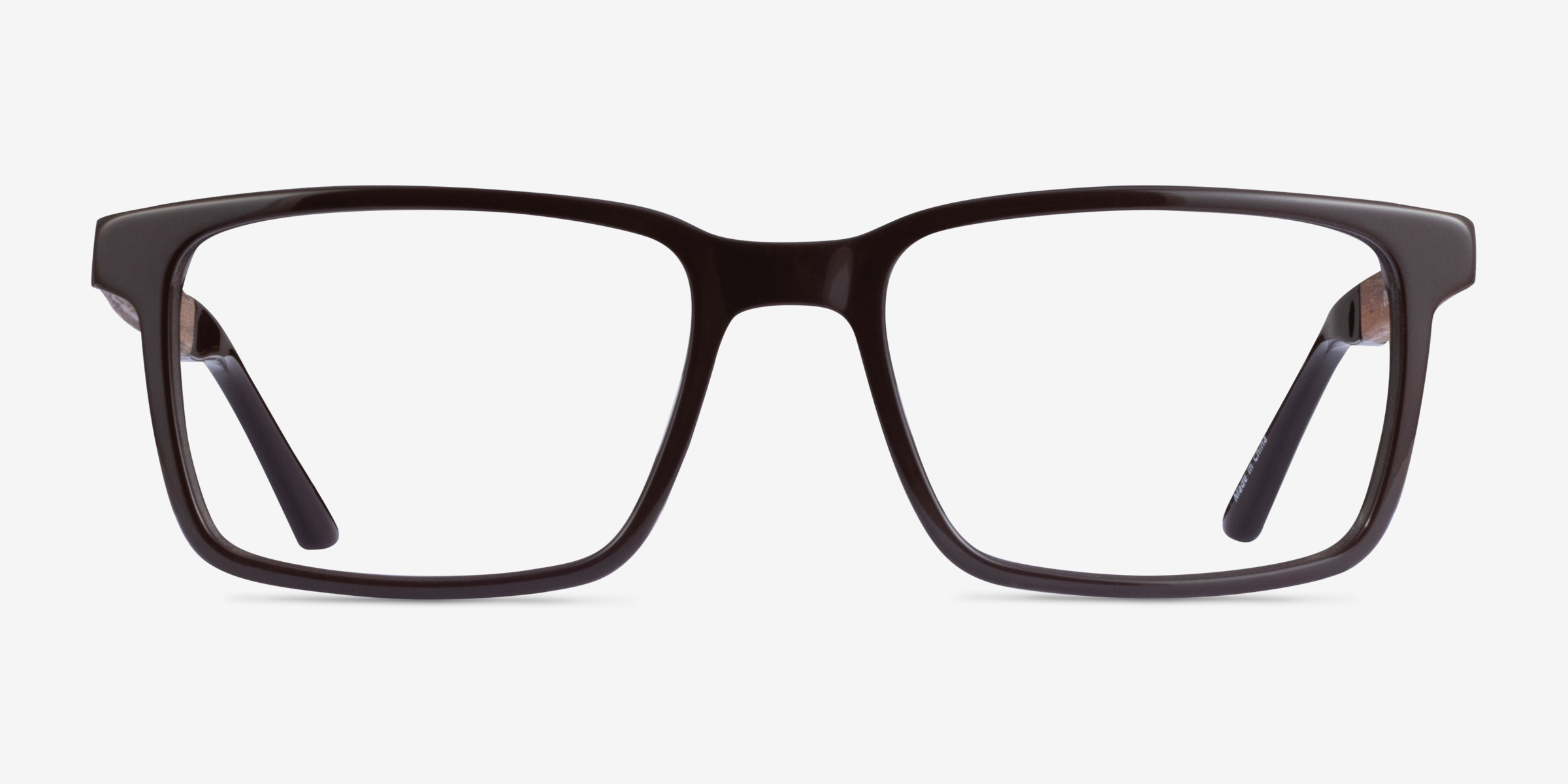 Symbiosis Rectangle Brown Full Rim Eyeglasses | Eyebuydirect Canada