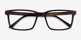 Symbiosis Rectangle Brown Full Rim Eyeglasses | Eyebuydirect