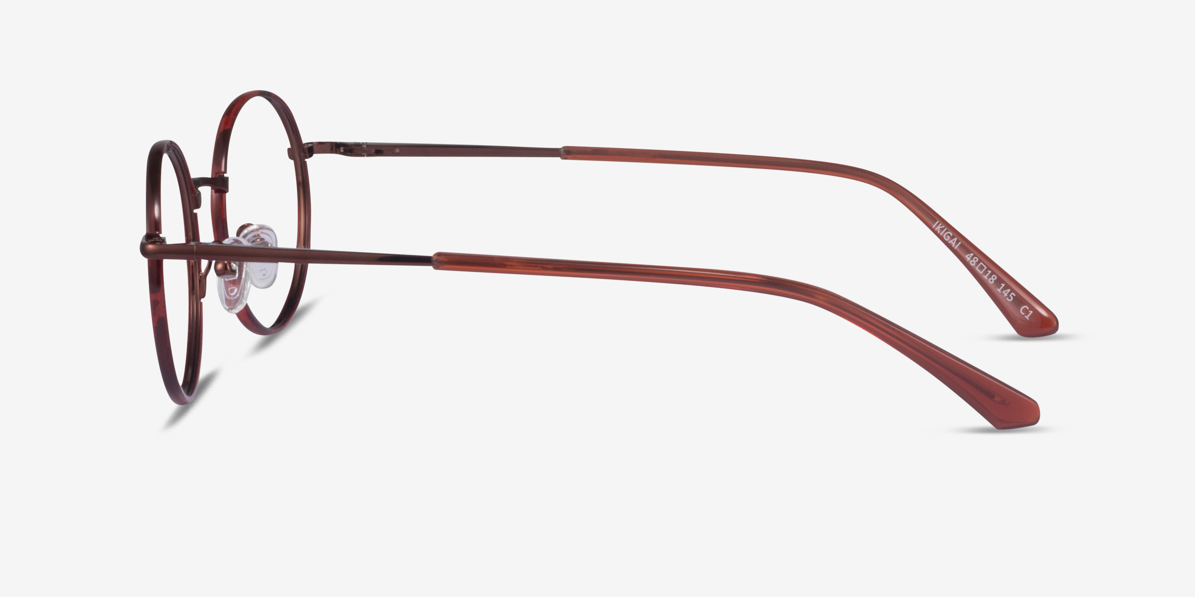 Ikigai Round Clear Brown Red Copper Full Rim Eyeglasses | Eyebuydirect