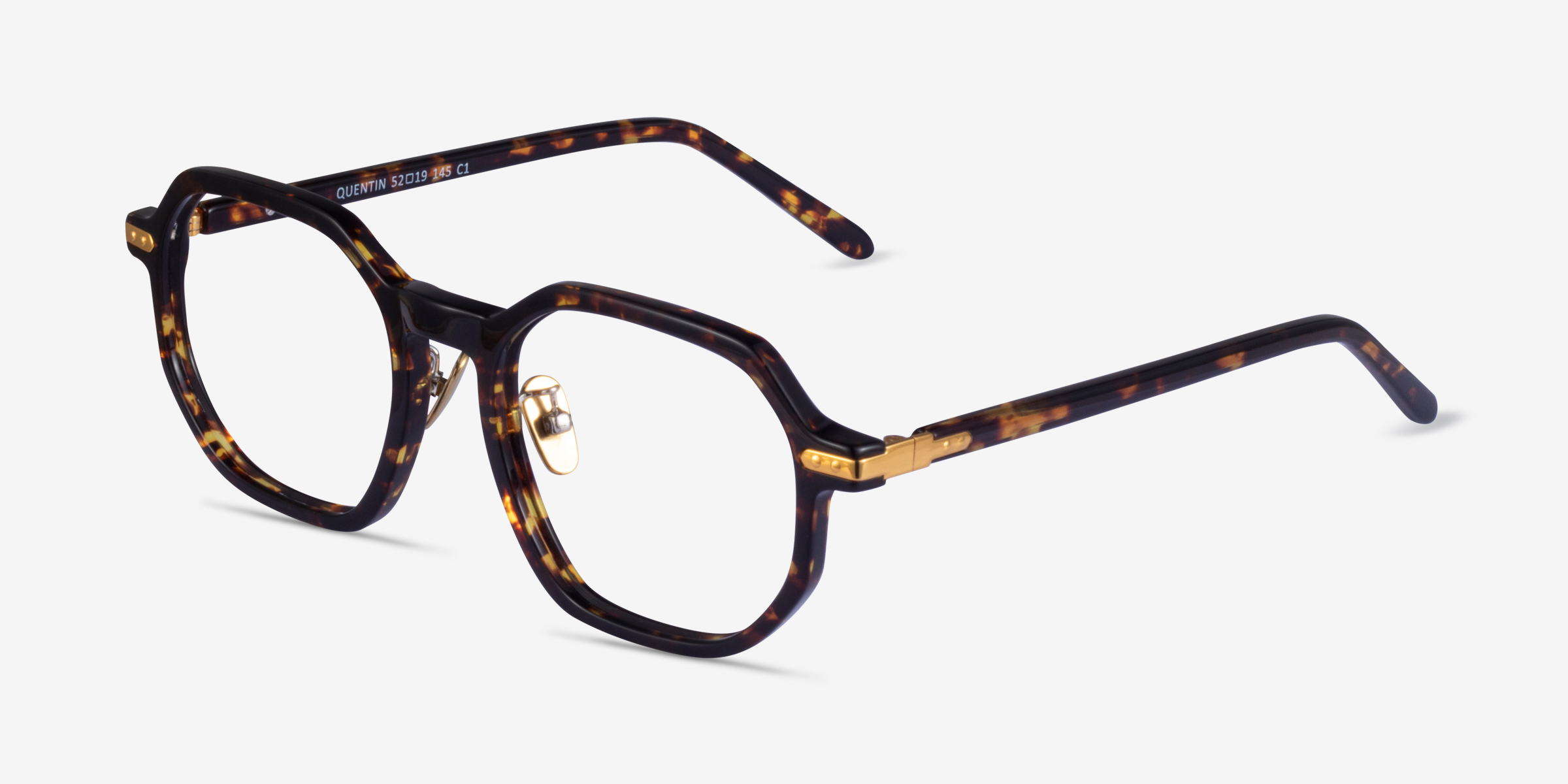 Quentin Geometric Tortoise Gold Full Rim Eyeglasses Eyebuydirect