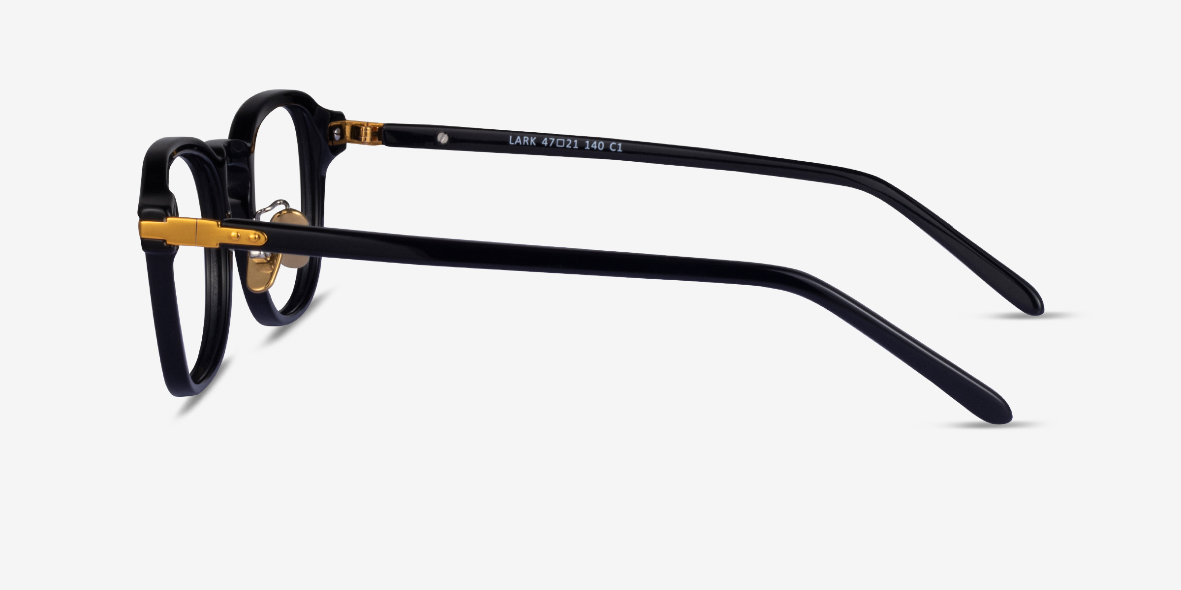 Lark Square Black Gold Full Rim Eyeglasses | Eyebuydirect