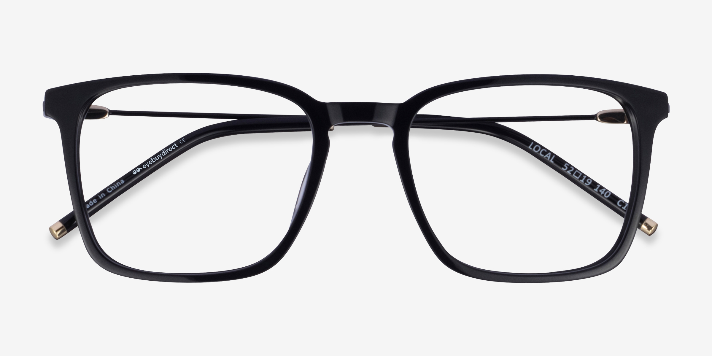 Local Rectangle Black Gold Full Rim Eyeglasses Eyebuydirect Canada