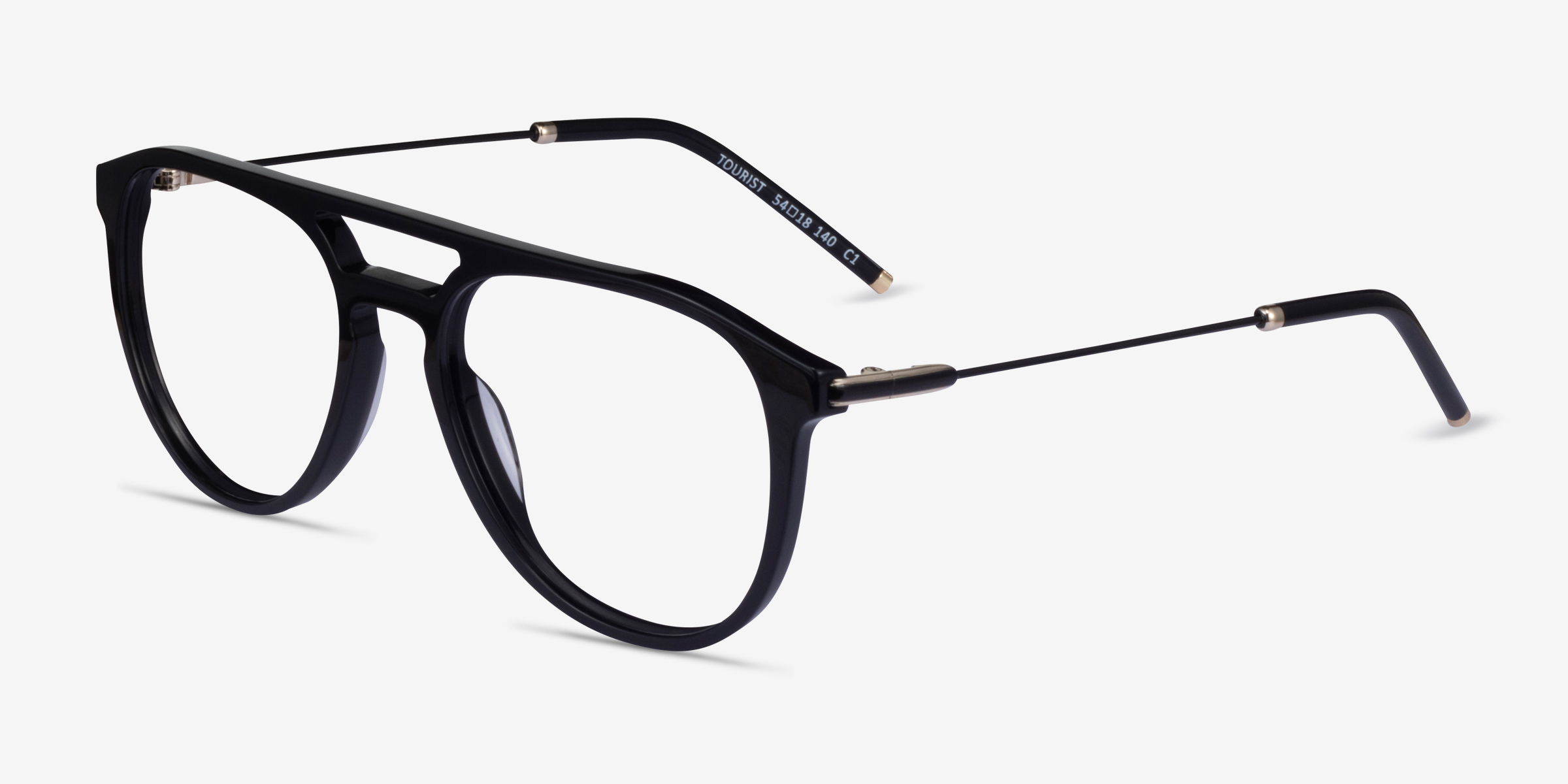 Tourist Aviator Black Gold Full Rim Eyeglasses Eyebuydirect Canada