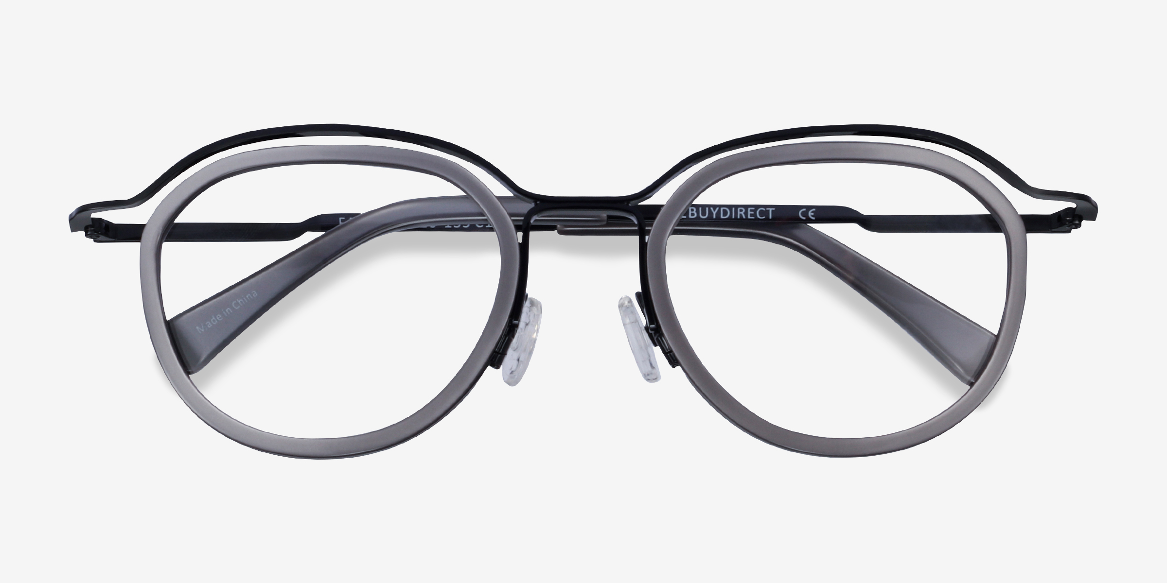Facet Round Gray Black Glasses For Women Eyebuydirect