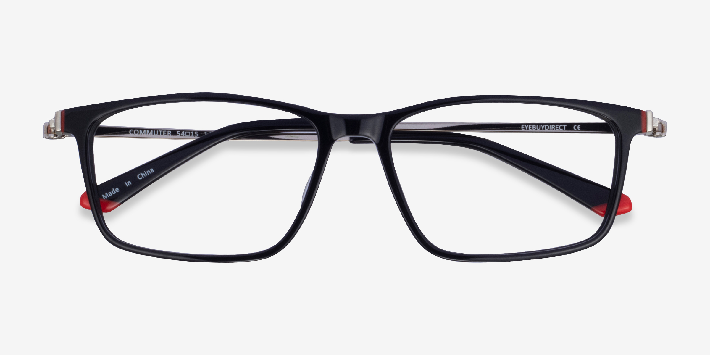 Commuter Rectangle Black Red Gold Full Rim Eyeglasses Eyebuydirect Canada