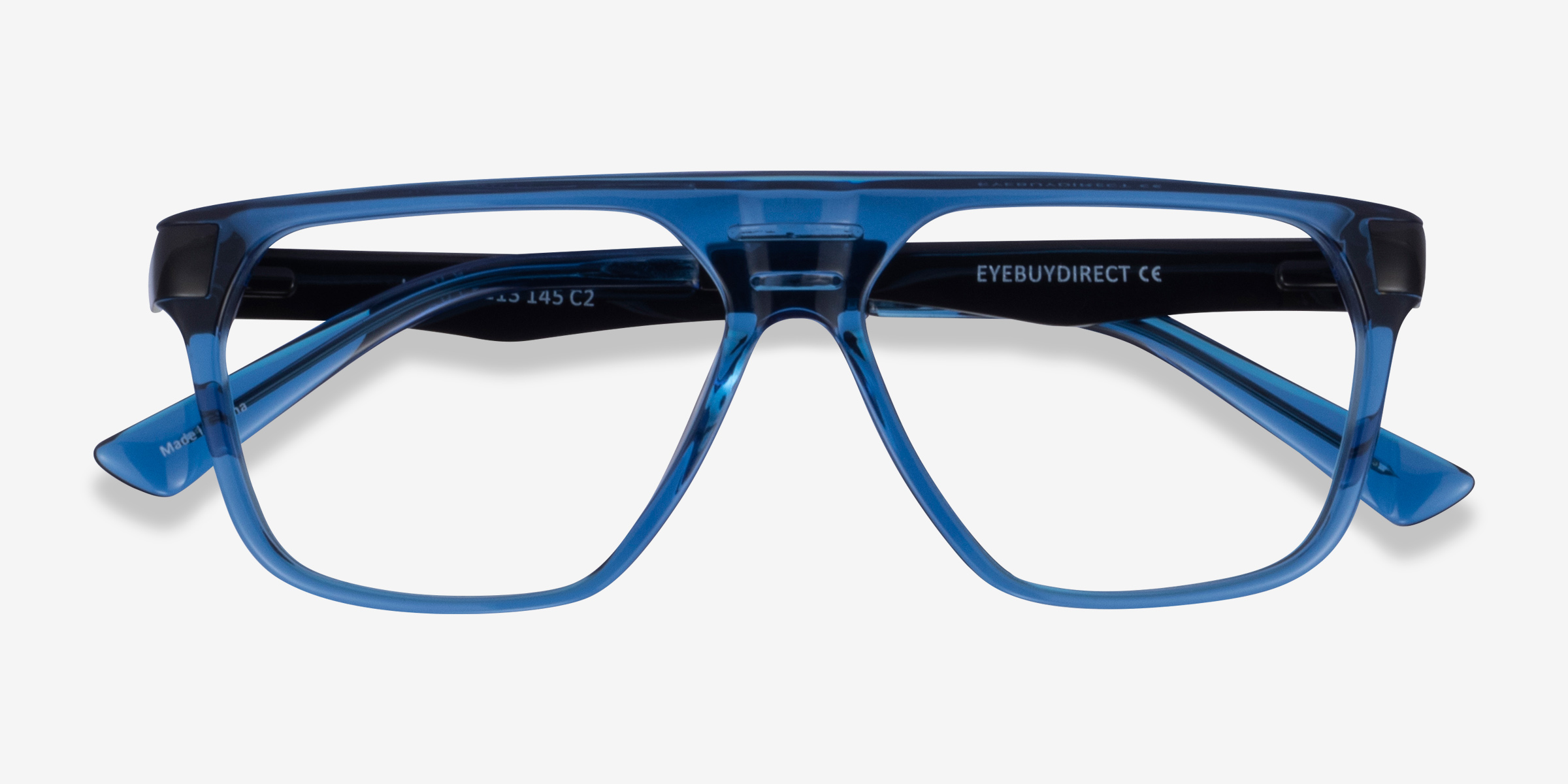 Hub Aviator Blue Black Glasses for Men | Eyebuydirect