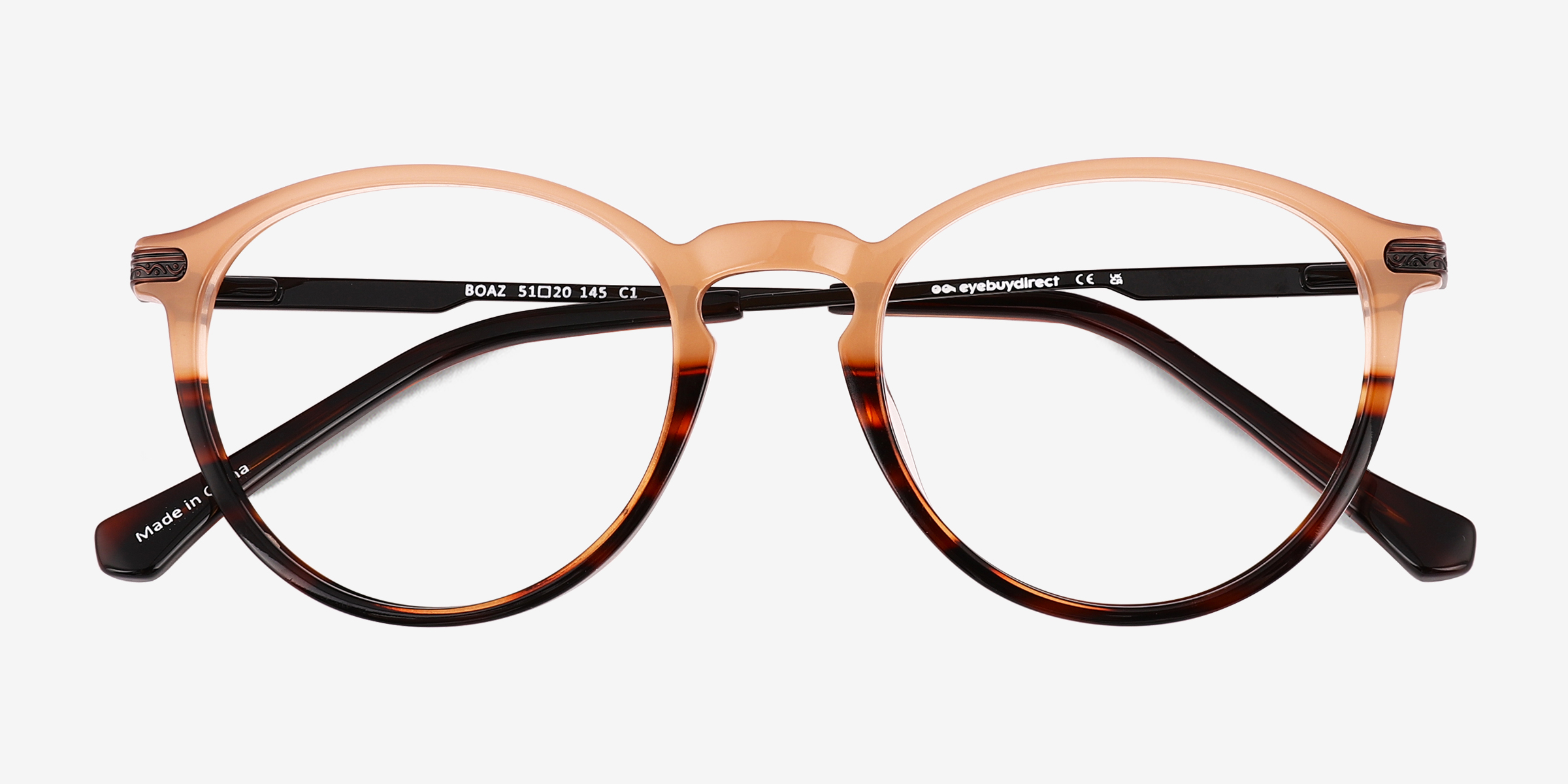 Boaz Round Tortoise Full Rim Eyeglasses | Eyebuydirect