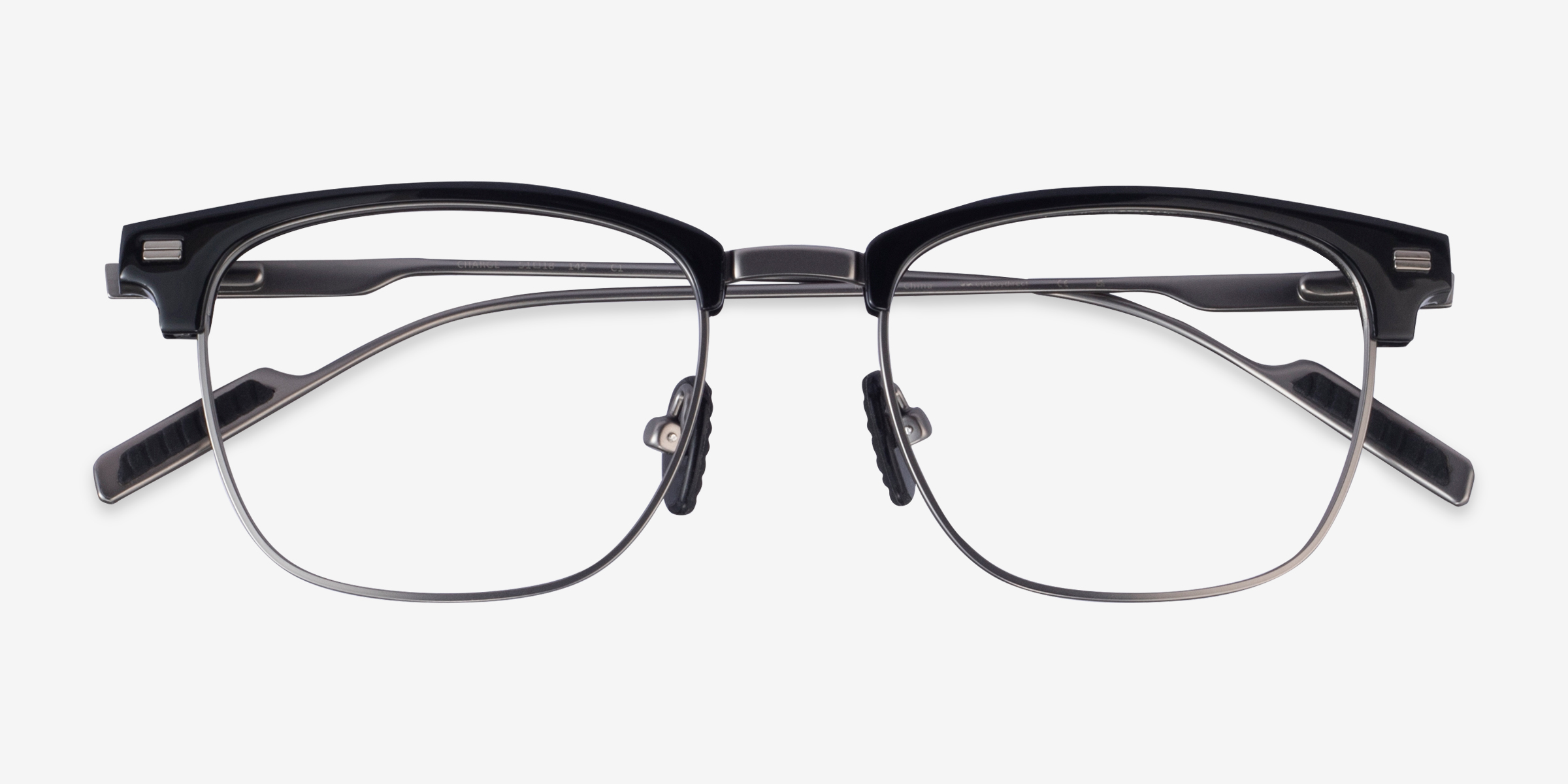 Charge Browline Black Gunmetal Glasses for Men | Eyebuydirect
