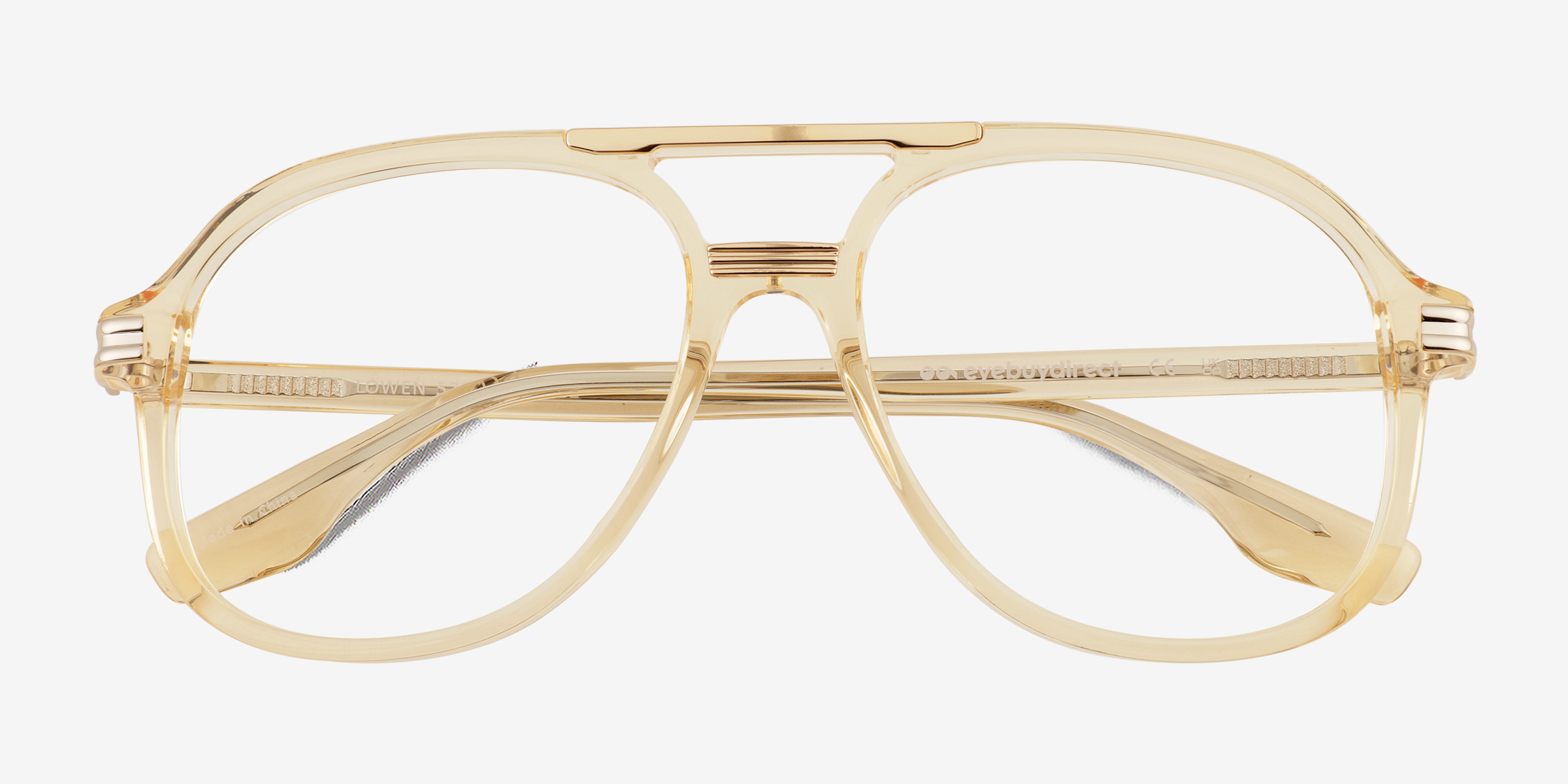 Lowen Aviator Clear Yellow Full Rim Eyeglasses | Eyebuydirect